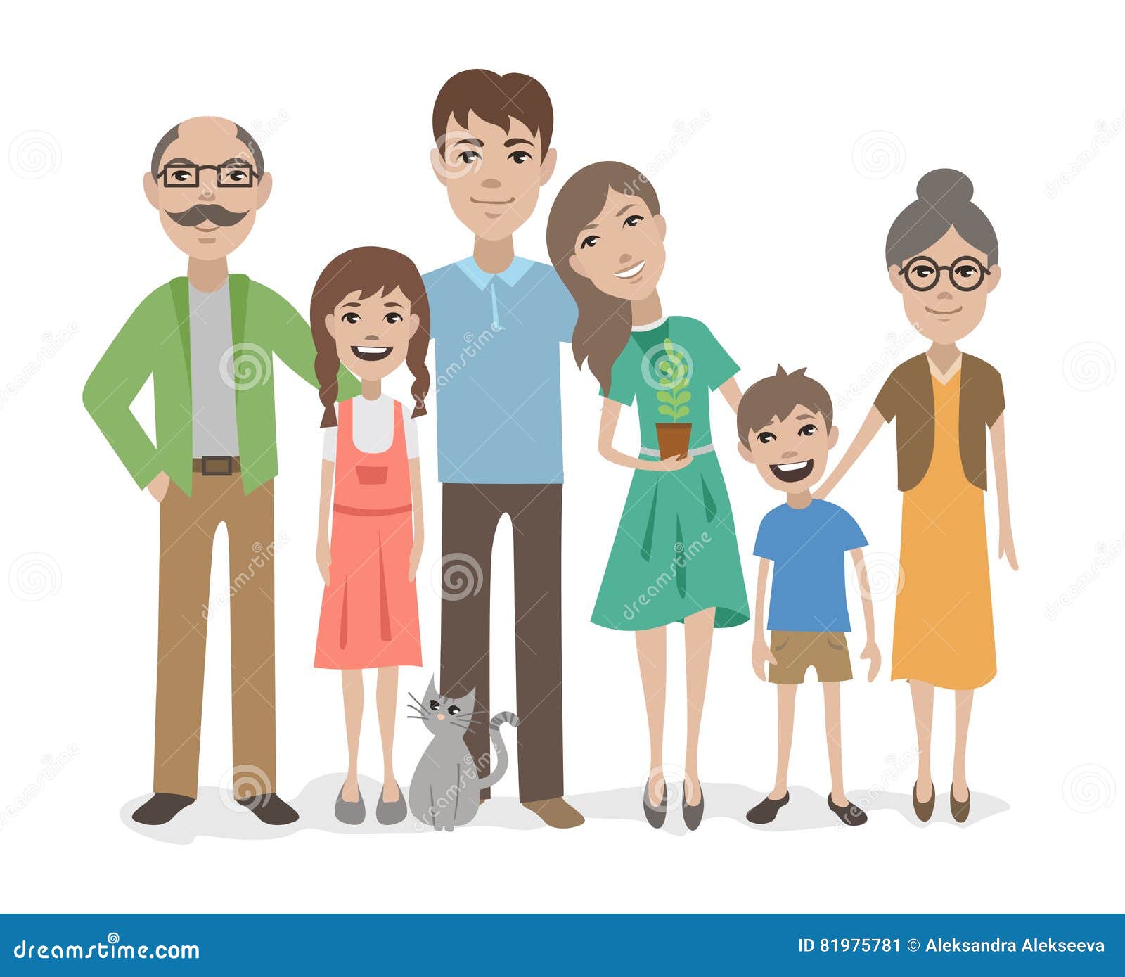 Big Family Flat Vector Characters Stock Vector - Illustration of girl ... Big Family Flat Vector Characters Stock Vector - Illustration of girl ...