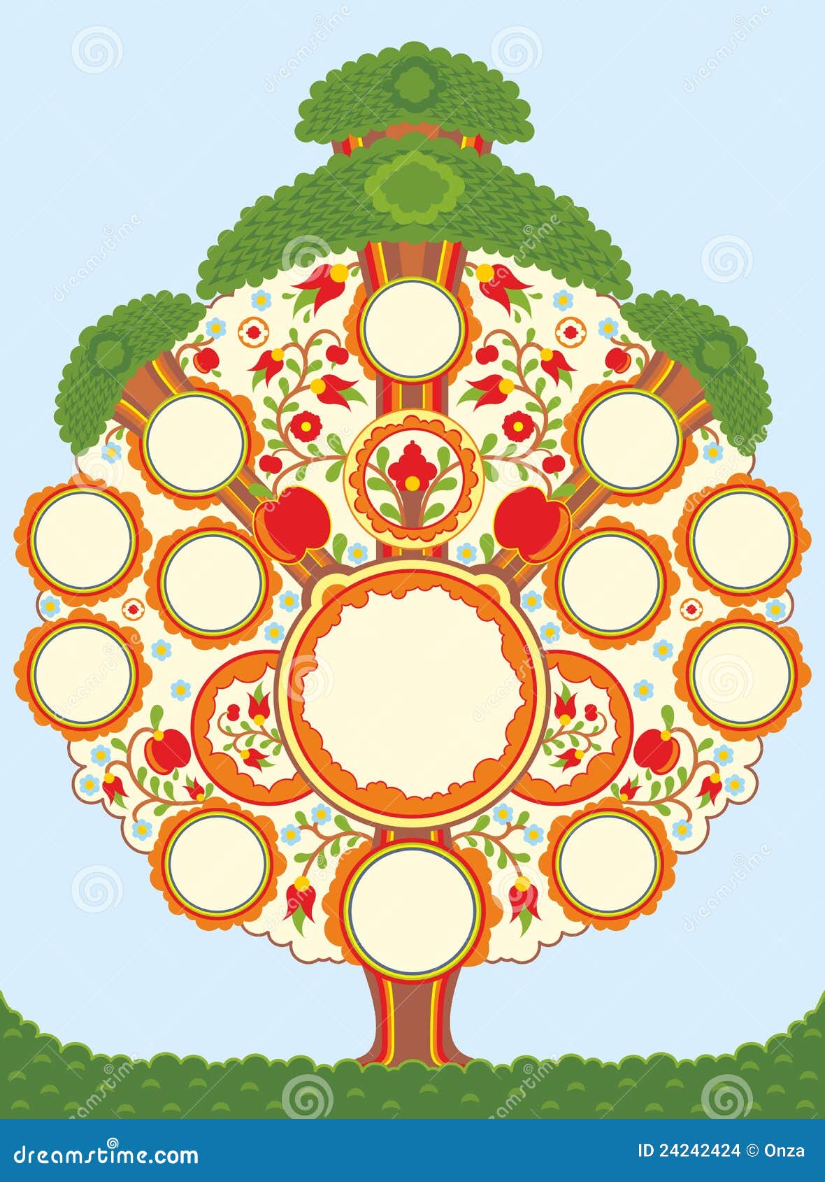 Big Family Tree Vector Illustration | CartoonDealer.com #24242424