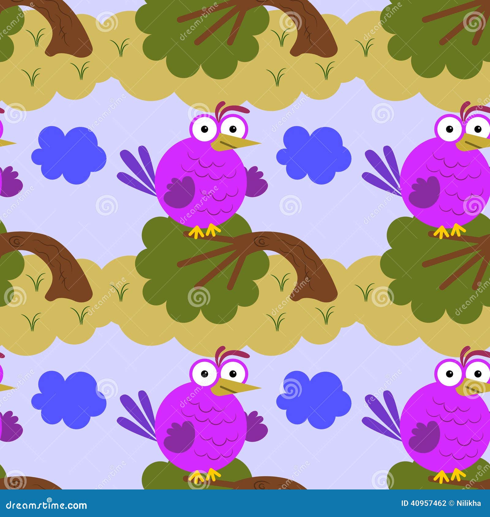 Big Fat Bird Seamless Background Design Stock Illustration ...