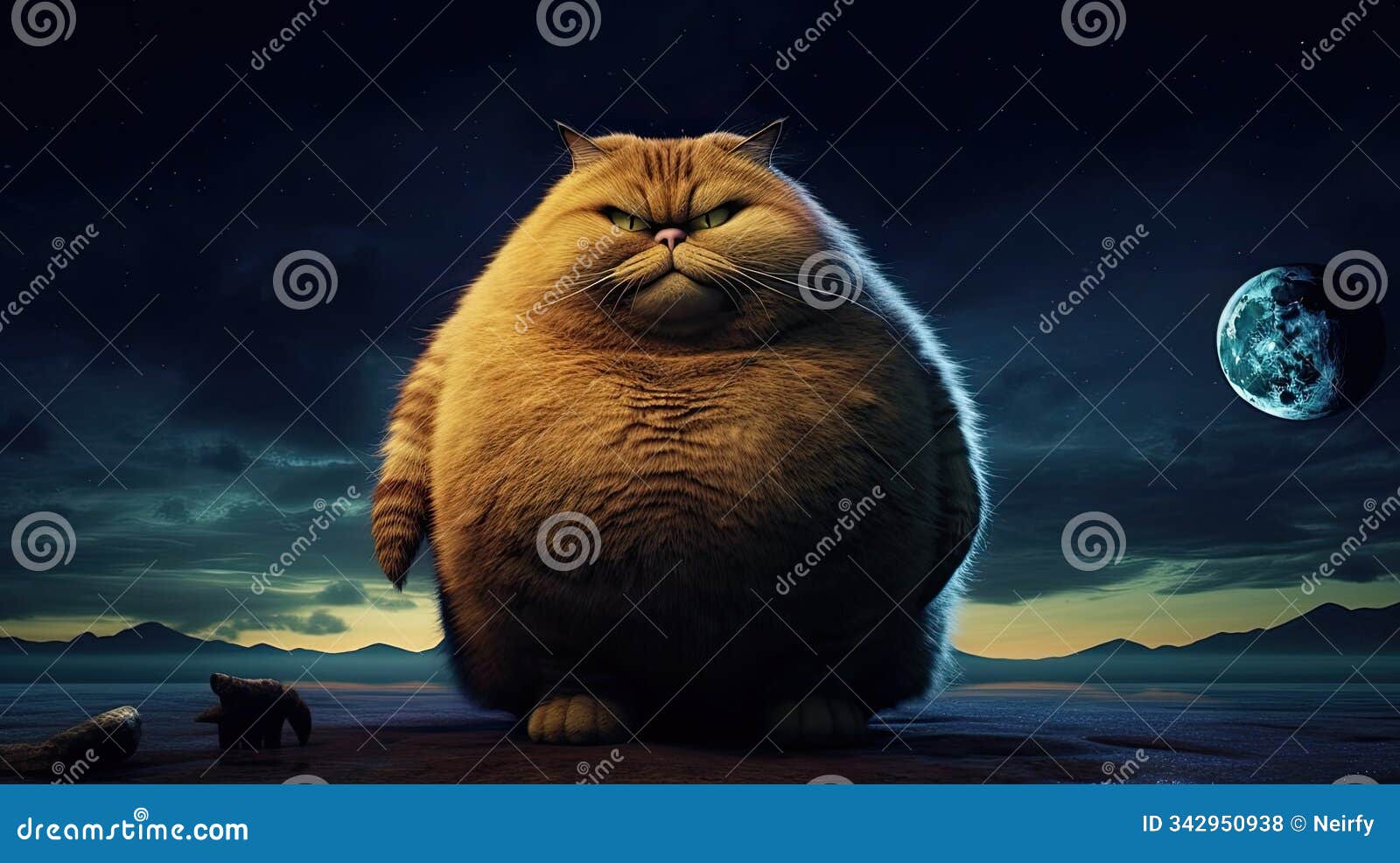 Big fat cat stock illustration. Illustration of sitting - 342950938