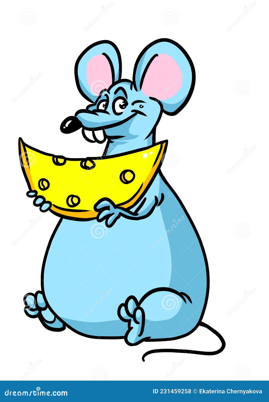 Big Fat Mouse Piece Of Cheese Smile Happiness Illustration Coloring ...
