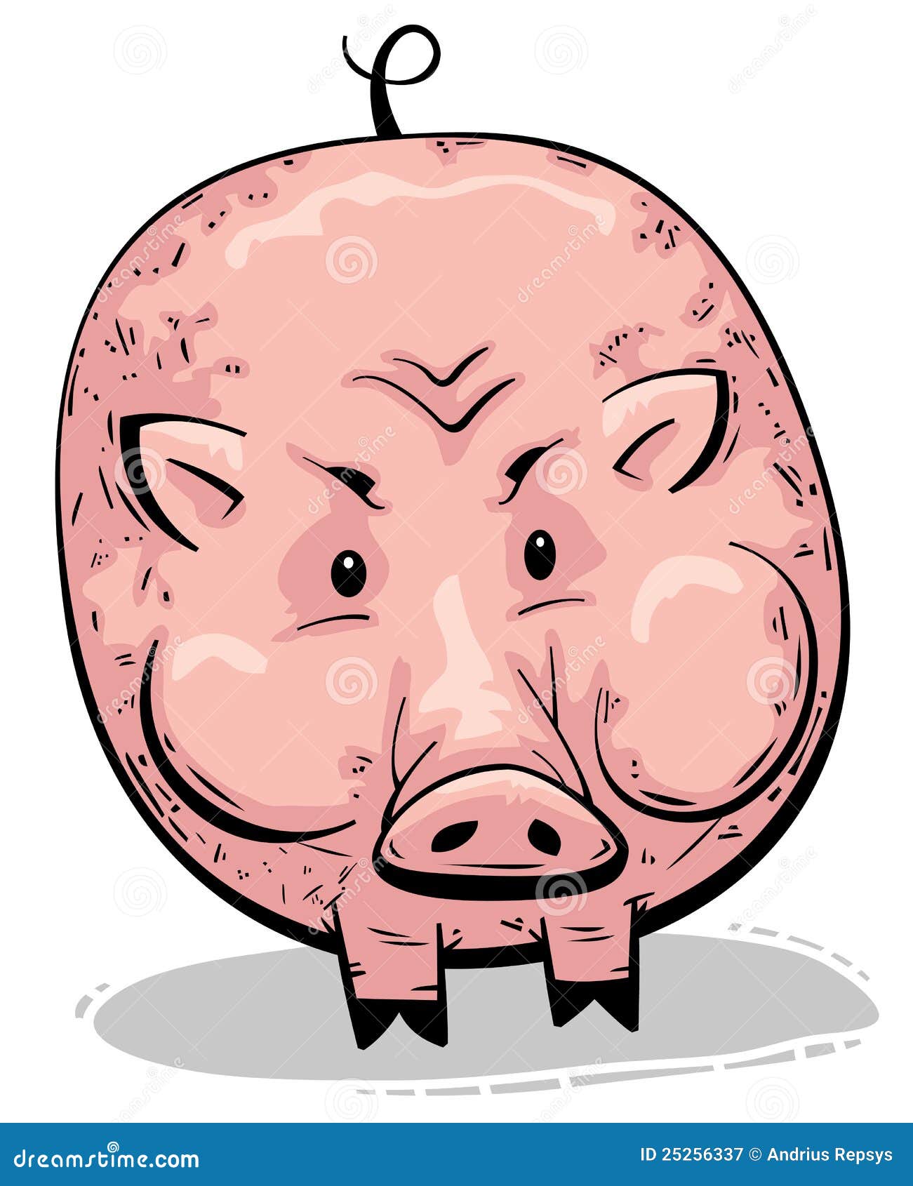 Big fat pink pig stock illustration. Illustration of cartoon - 25256337