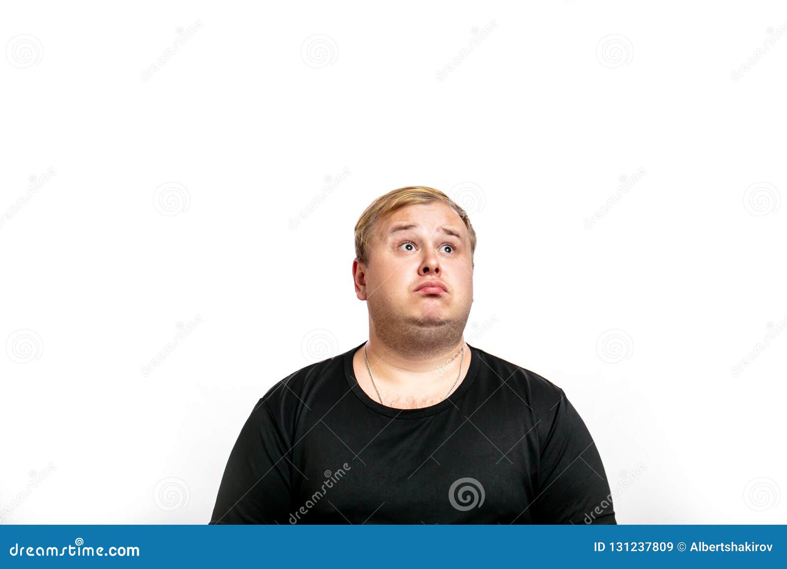 Big Fat Stout Blonde Man Looking at Camera with Upset, Disappointed ...