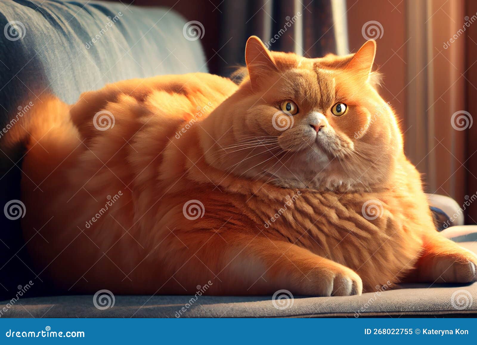 Big Fatty Orange Cat, Generative Ai Stock Illustration - Illustration ...