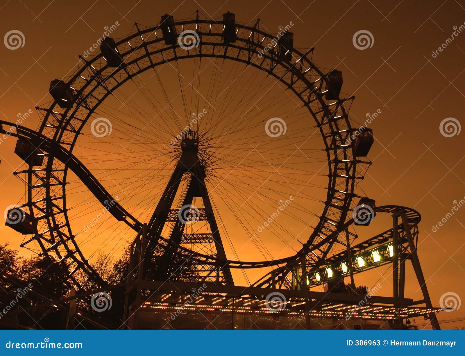 Big Ferries Wheel in Vienna Stock Image - Image of action, attraction ...