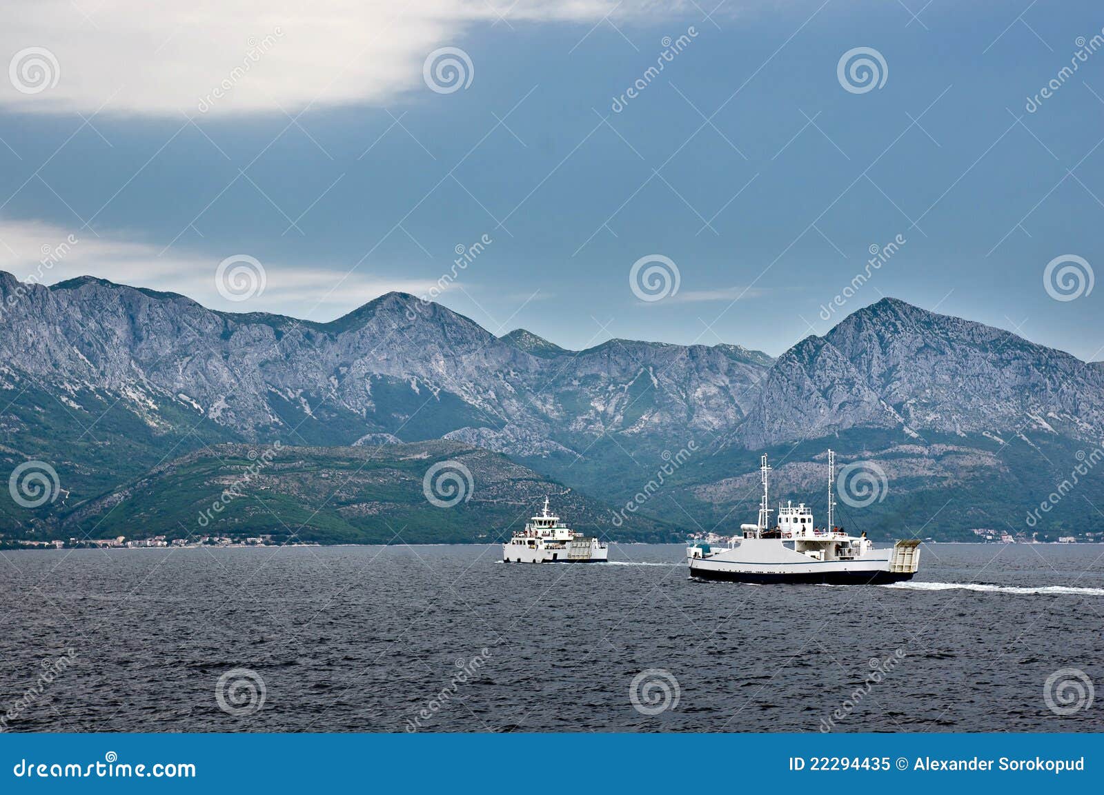 Big Ferry in Adriatic Sea between Islands Stock Image - Image of ...