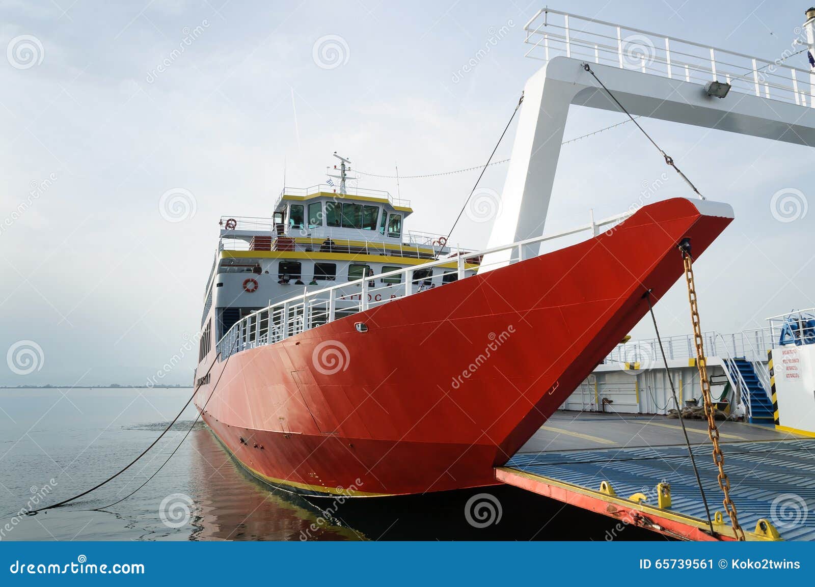 Big ferry boat in sea port stock image. Image of ship - 65739561