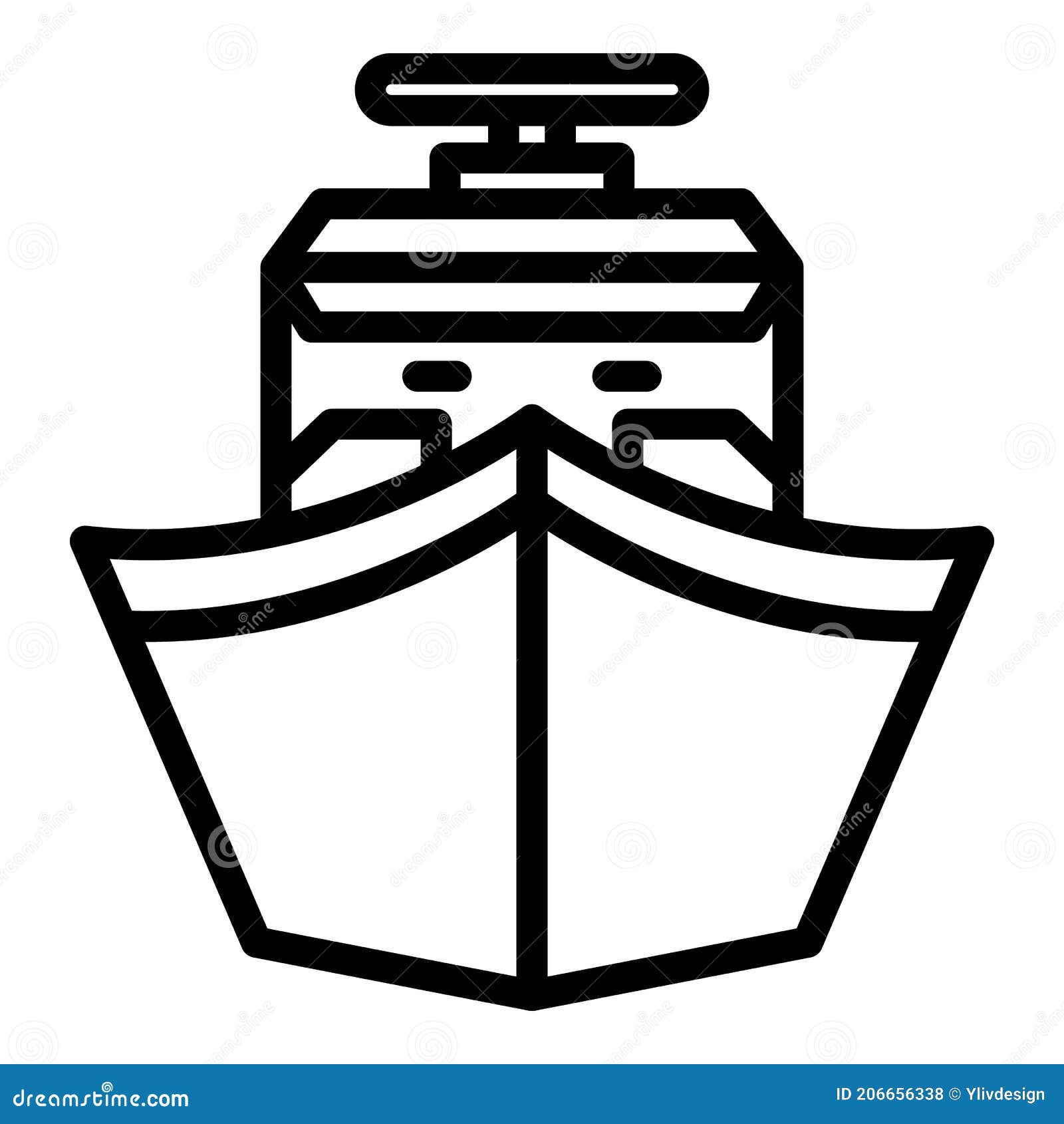 Big Ferry Icon, Outline Style Stock Illustration - Illustration of ...