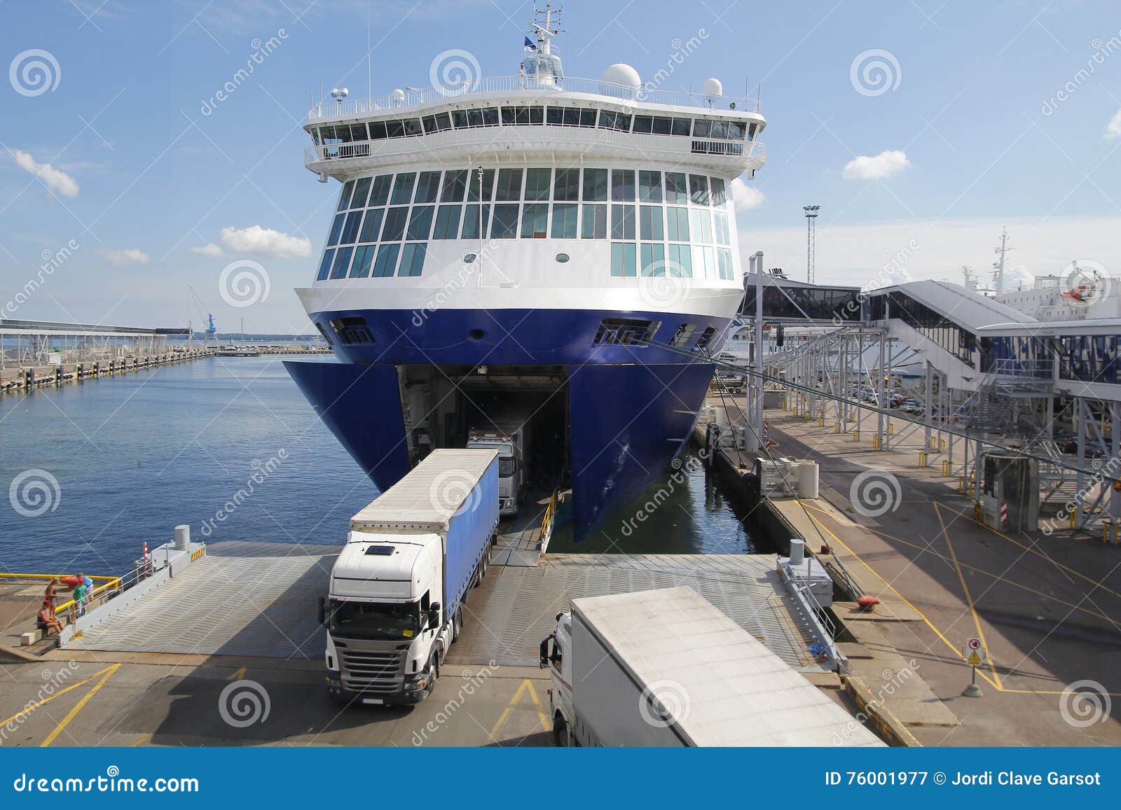 Big Ferry and Trucks, for Transportation Stock Image - Image of europe ...