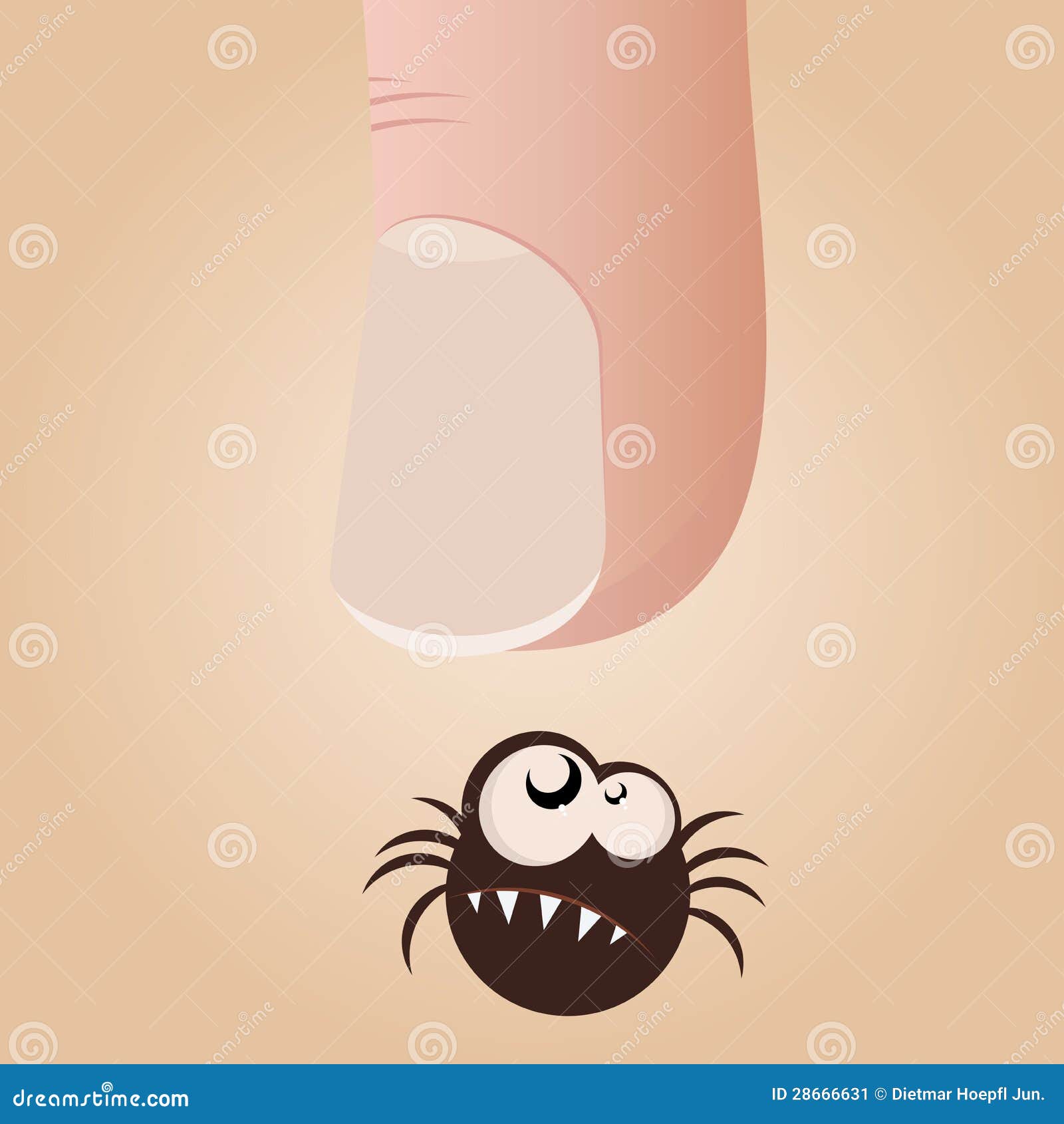 Big finger small spider stock vector. Illustration of character - 28666631
