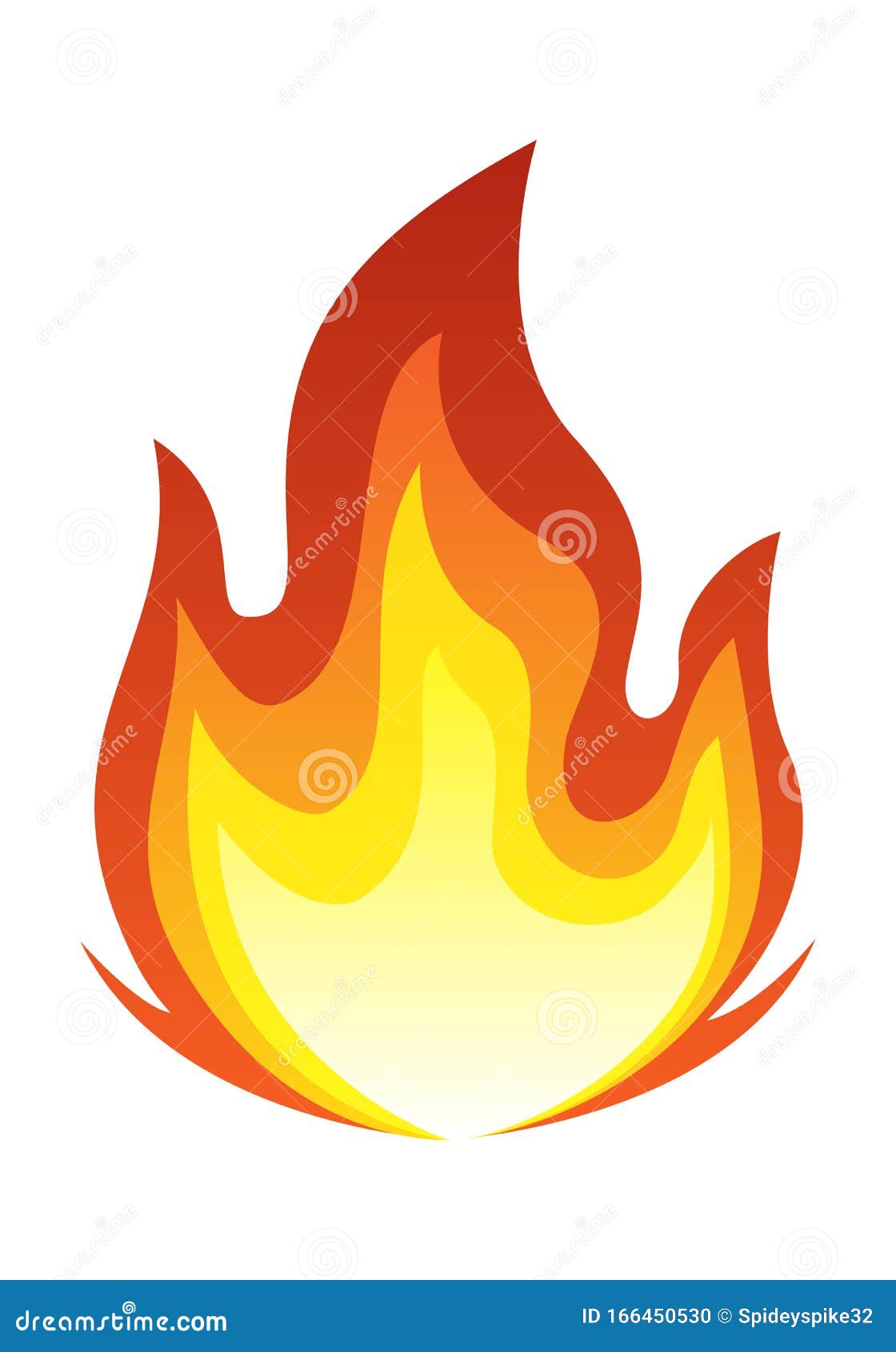 Big Fire Flame. Isolated Vector Illustration. Stock Vector ...
