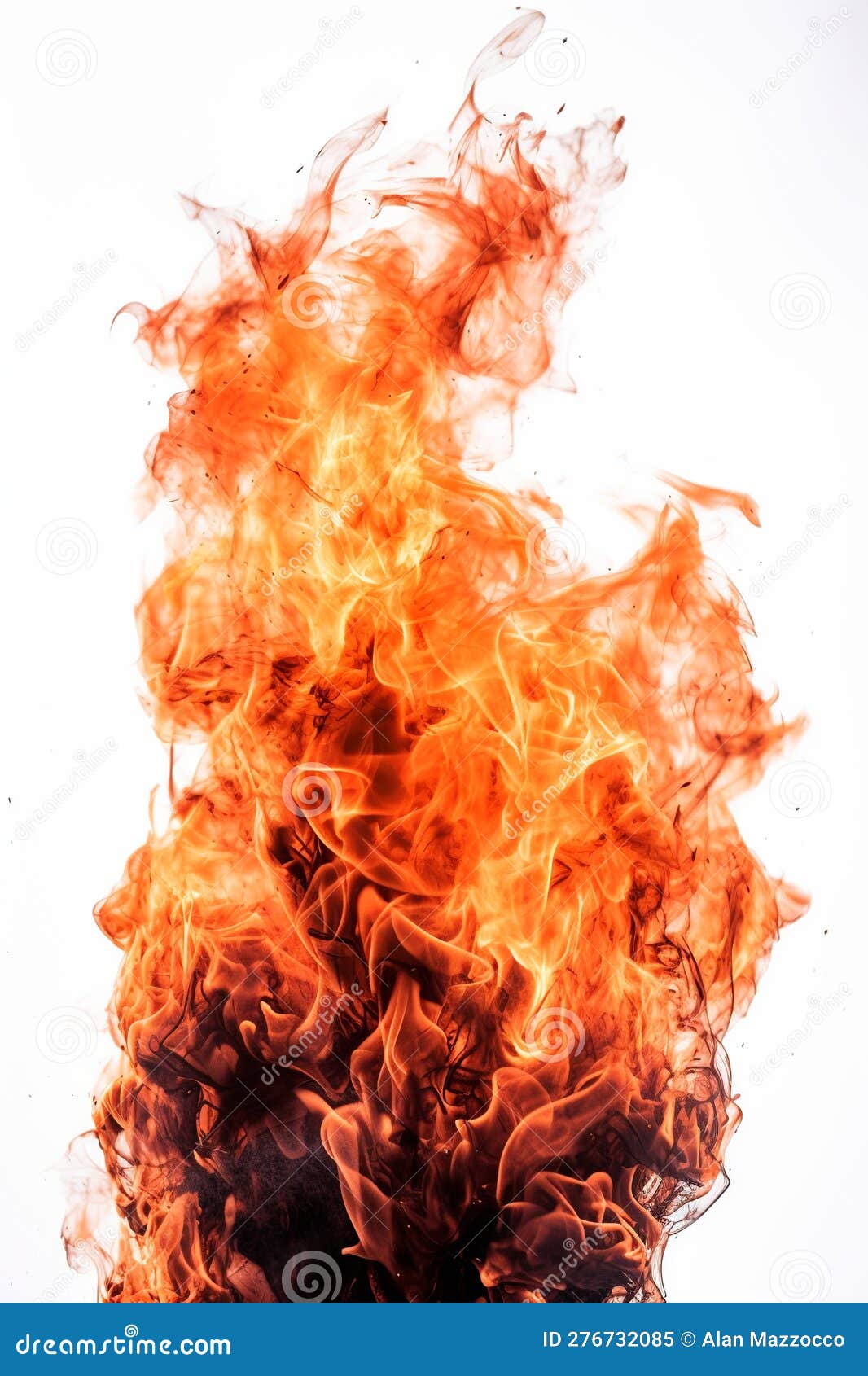 Big Fire Flames Isolated on a White or Transparent Background ...