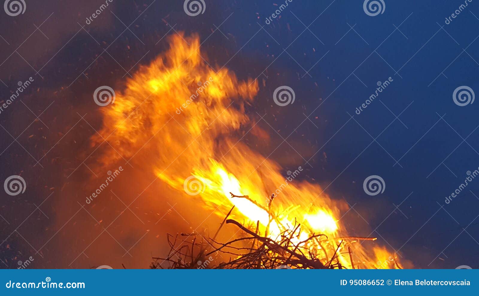 Big fire stock photo. Image of phenomenon, bonfire, flame - 95086652