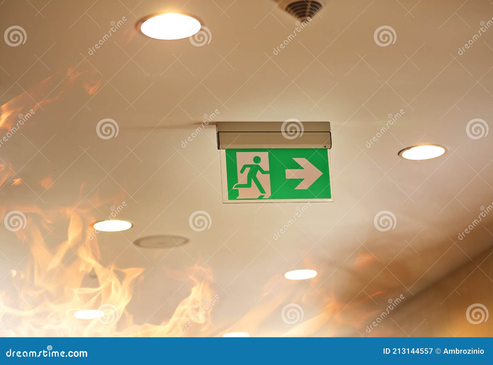 Big Fire in Office Building Stock Image - Image of emergency, corridor ...