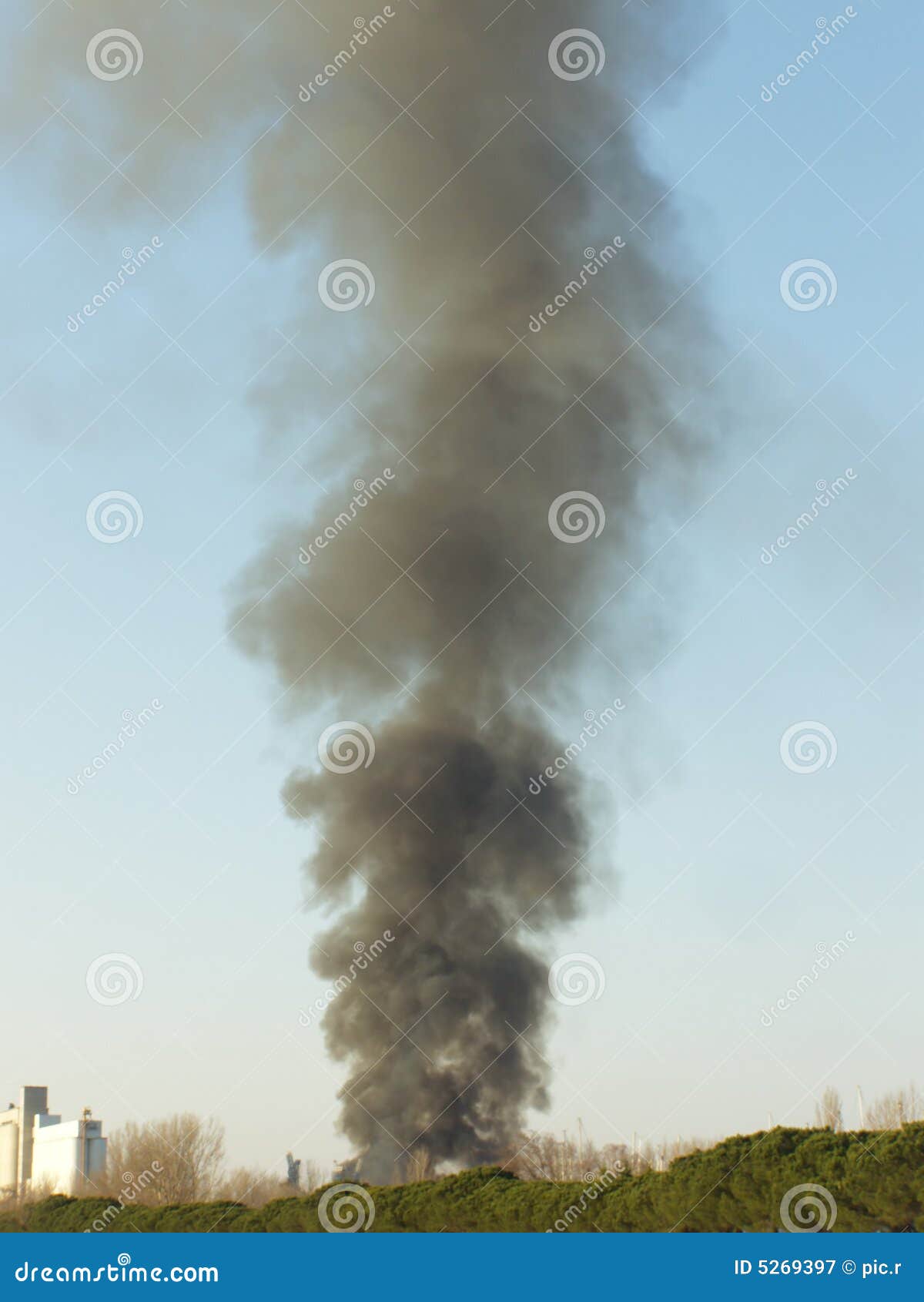 Big fire smoke cloud stock image. Image of still, building - 5269397