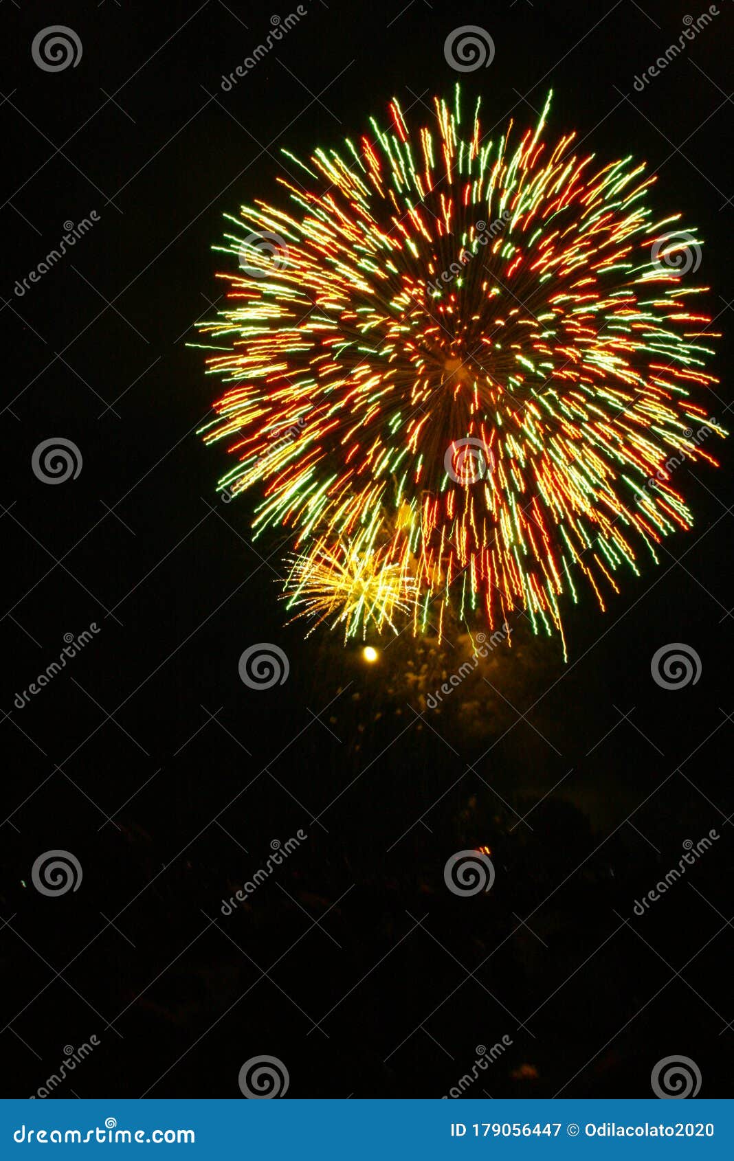 Big Firework Explosion in the Night Skies Stock Image - Image of ...