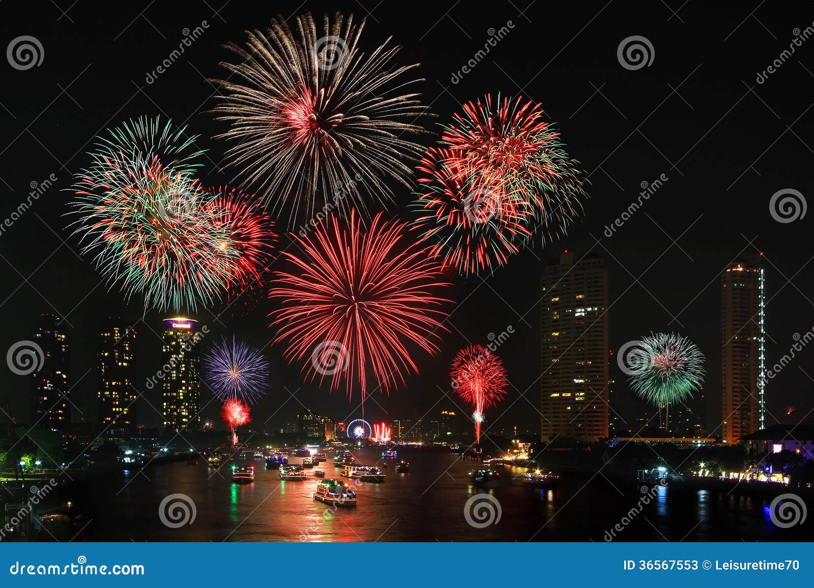 Big firework over city stock image. Image of holiday - 36567553