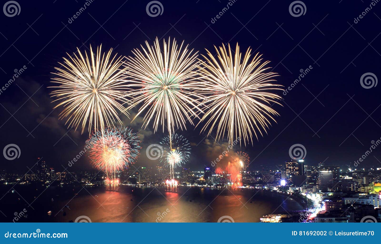 Big firework over the sea stock photo. Image of celebrate - 81692002