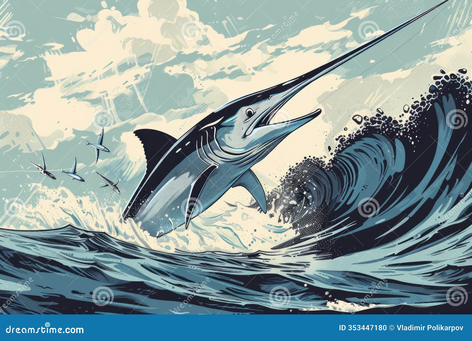 A Big Fish Leaping Out of the Water. Suitable for Aquatic Themes Stock ...