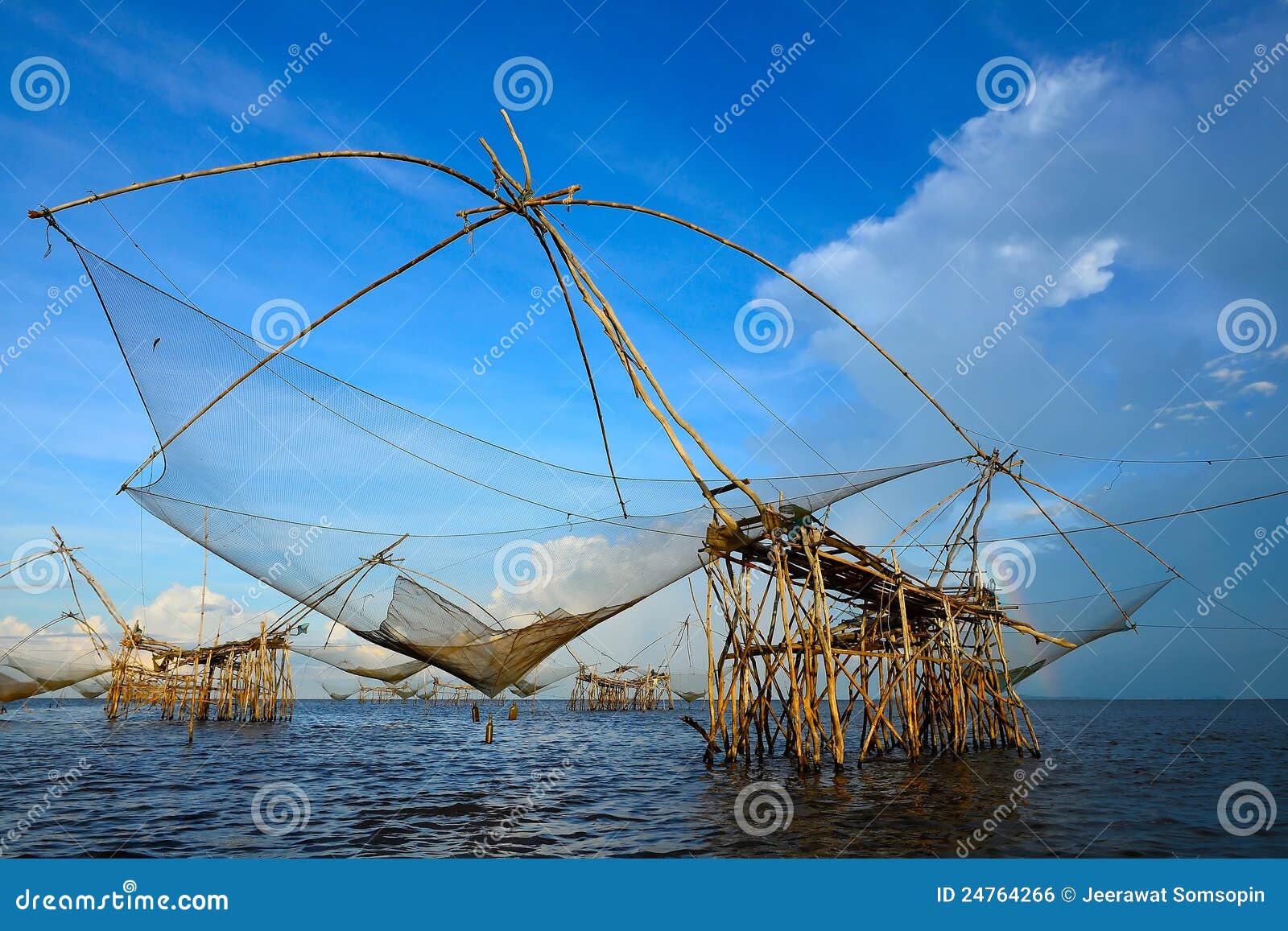 The big Fish lift nets stock photo. Image of thailand - 24764266