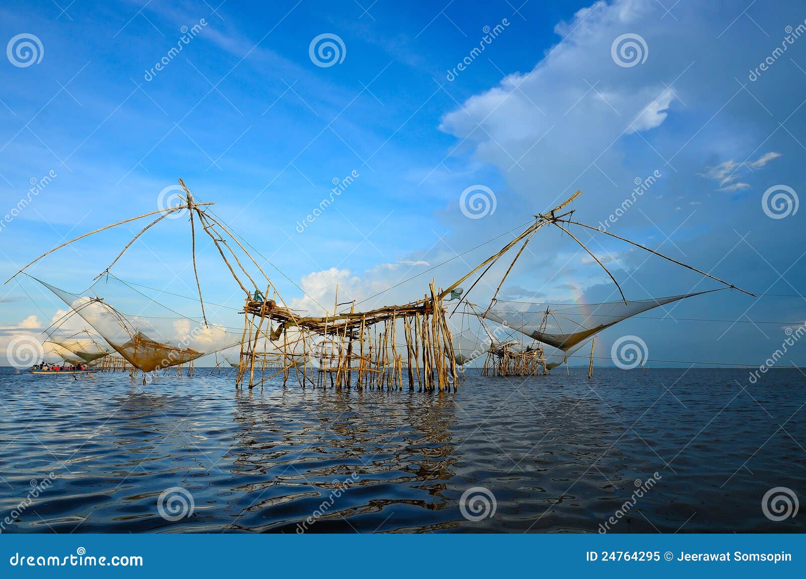 The big Fish lift nets stock image. Image of white, fishing - 24764295