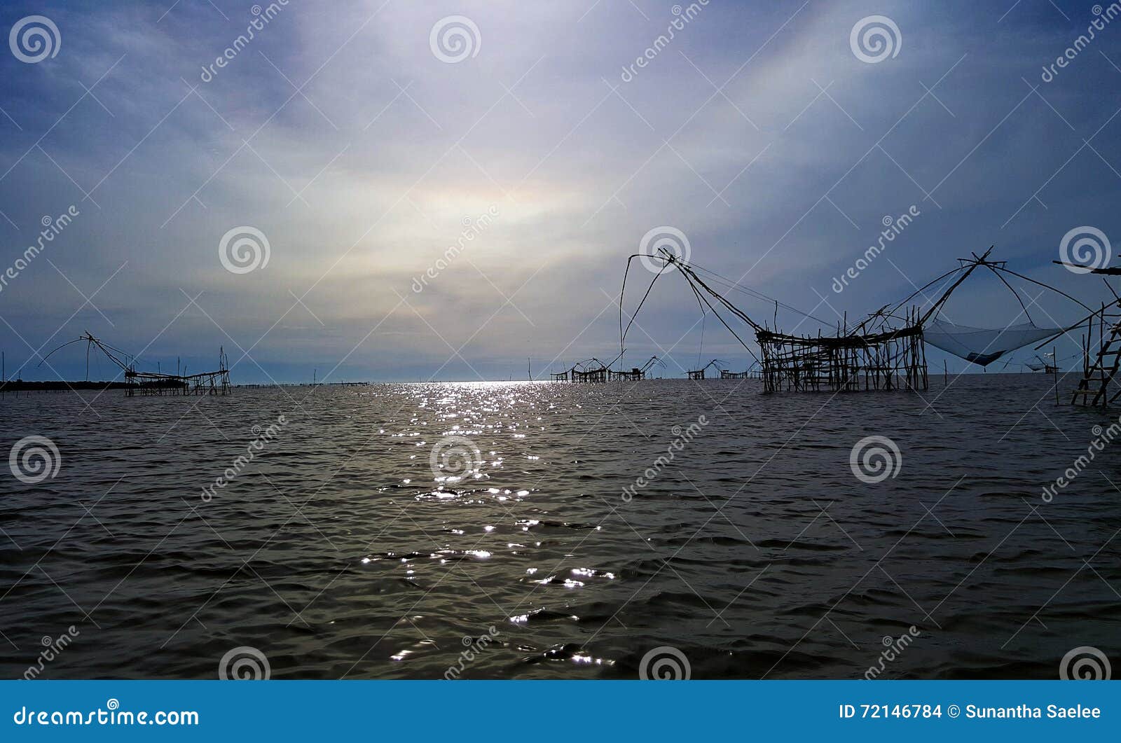 Big fish lift nets. stock photo. Image of fishery, local - 72146784