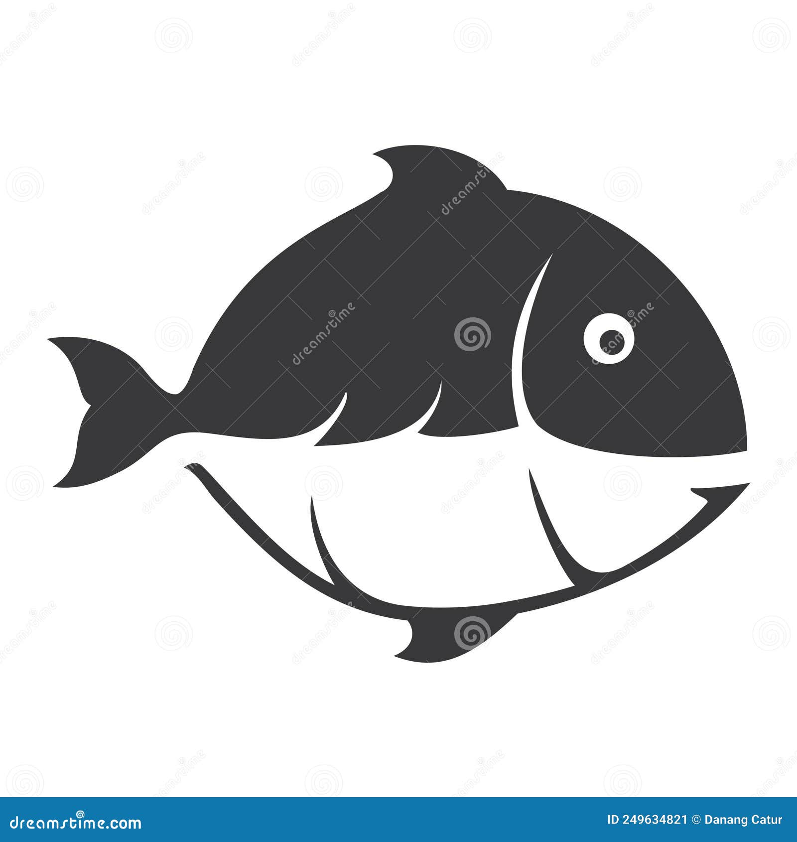 Big fish vector logo stock vector. Illustration of drawing - 249634821