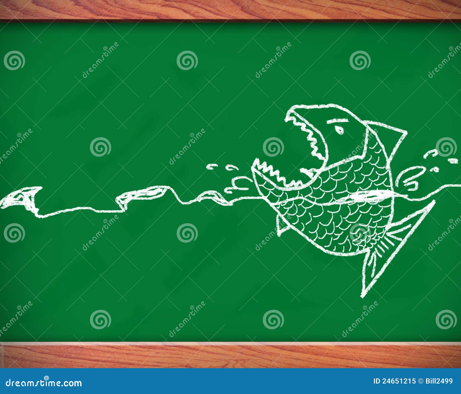 Big fishblackboard stock illustration. Illustration of naive - 24651215