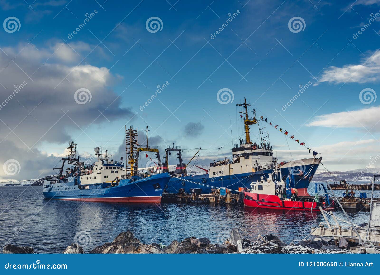 The Big Fishing Ships at a Pier Editorial Image - Image of boat, island ...