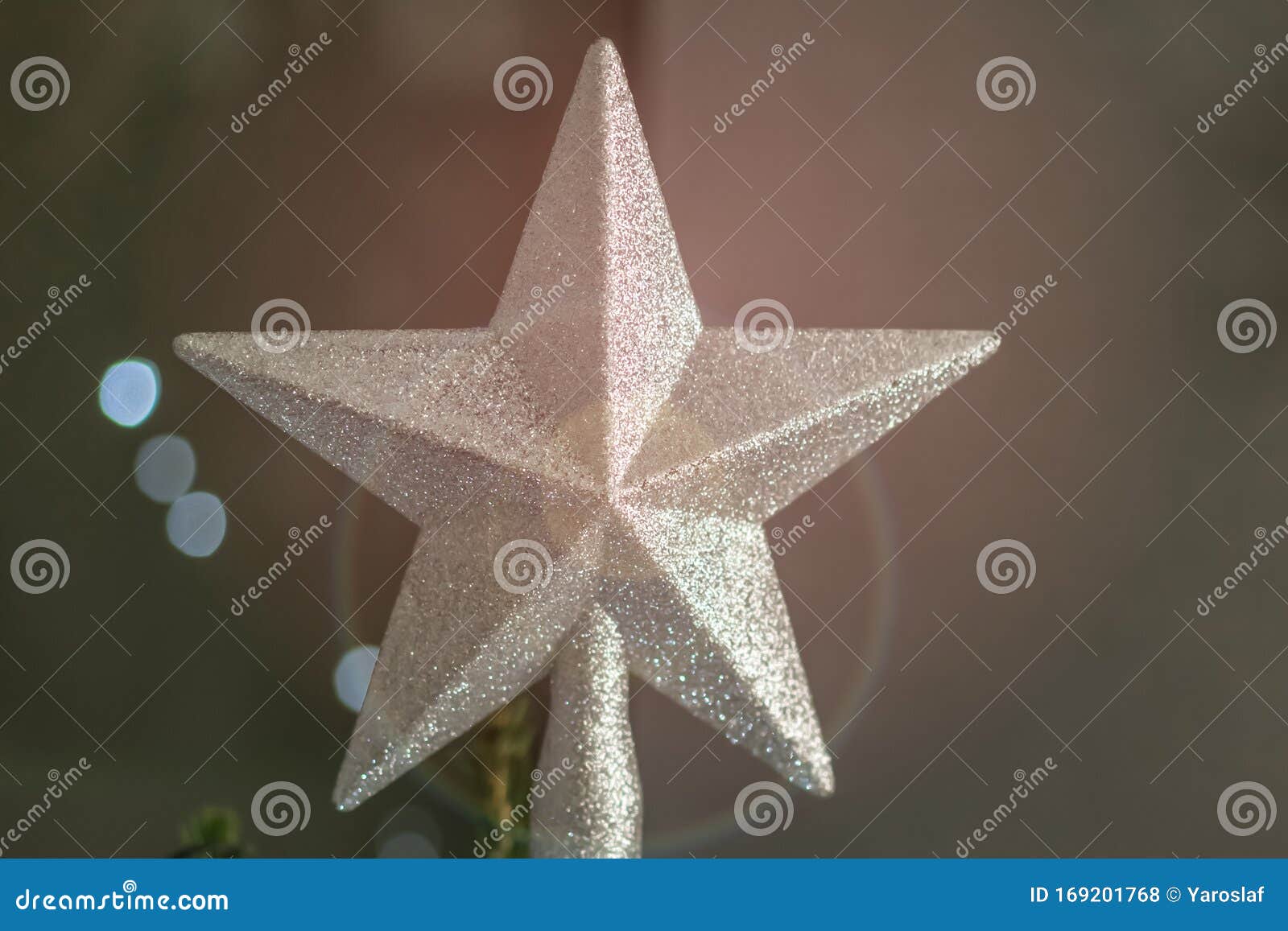 Silver Star at Top of Christmas Tree Stock Photo - Image of expectation ...