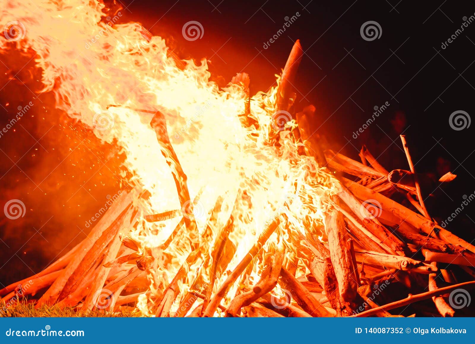 Big Flames on Field during Fire Stock Photo - Image of blazing, damage ...