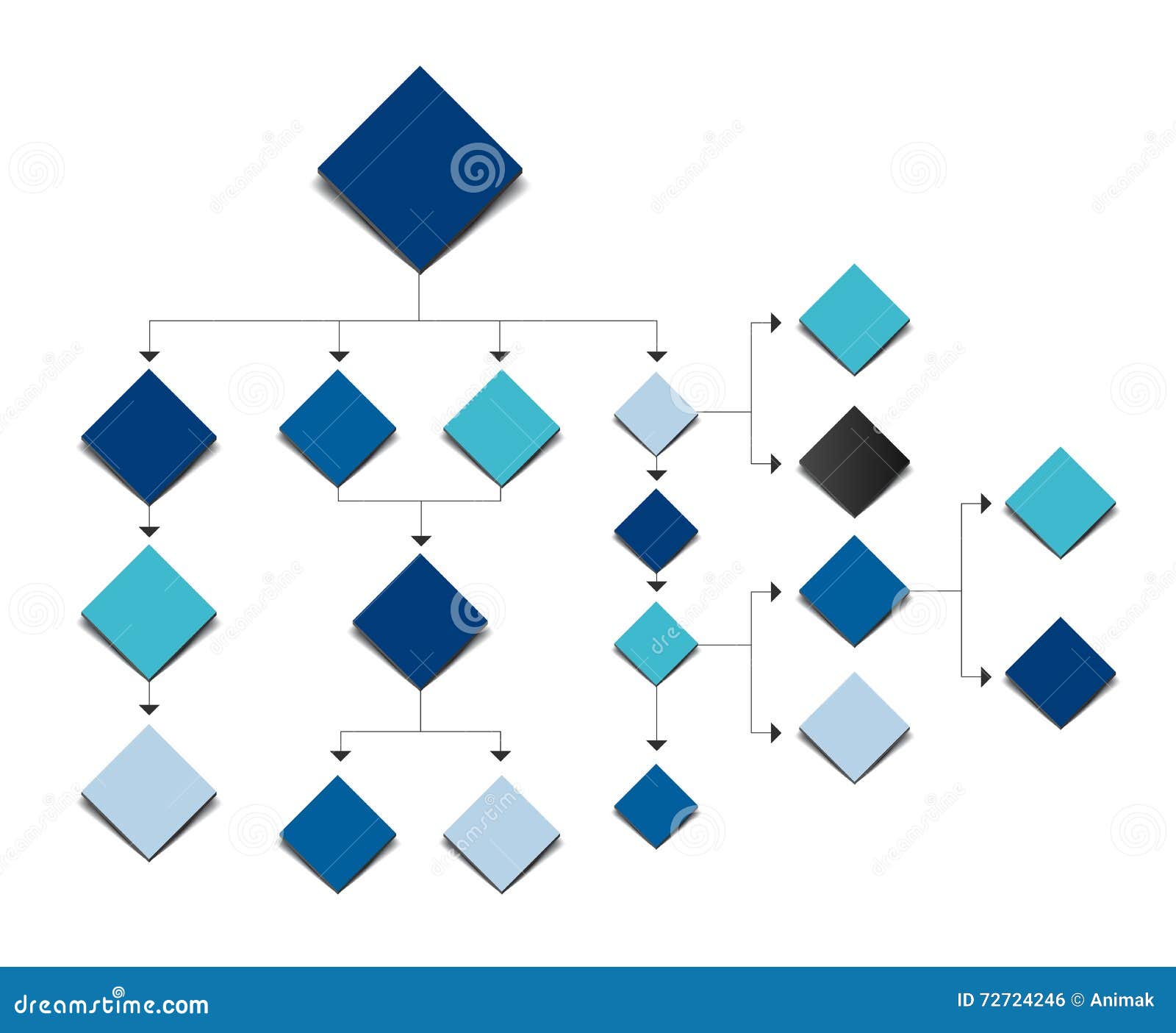 Big Flow Chart. Colored Shadows Scheme Stock Vector - Illustration of ...