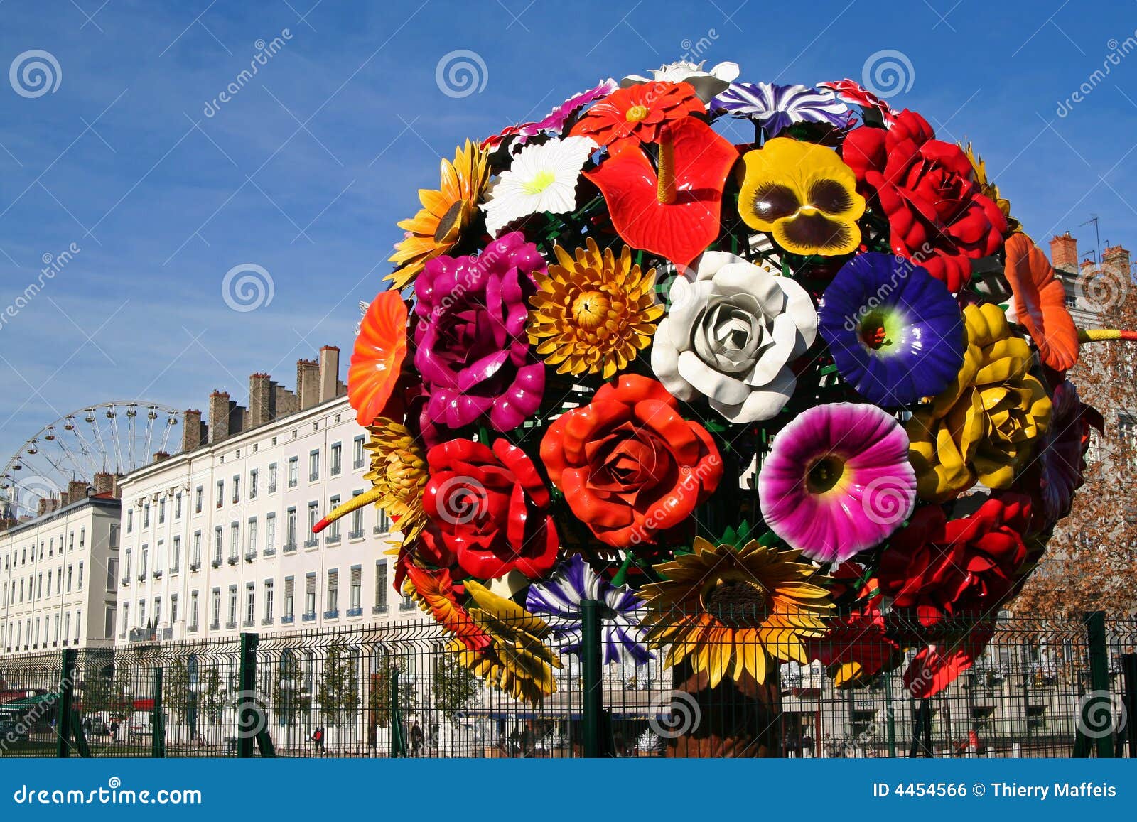 Big flower in Lyon stock photo. Image of display, exhibition - 4454566