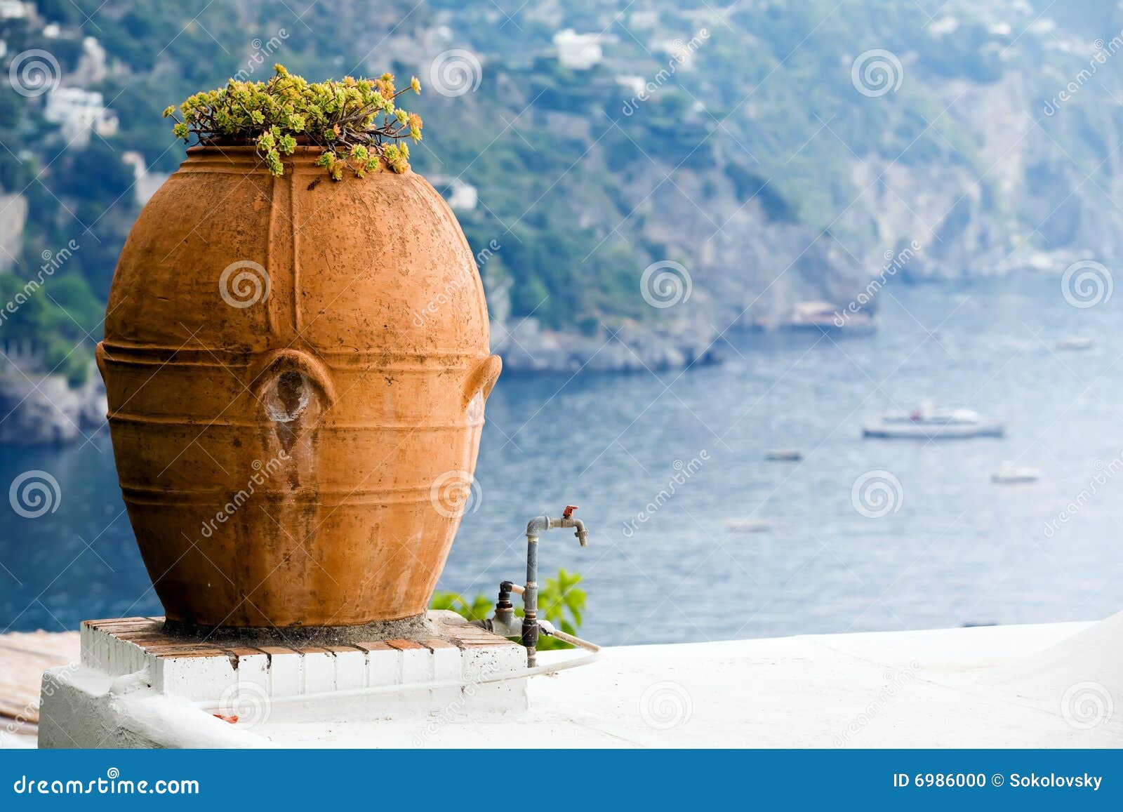 Big Flower Pitcher Against a Beautiful Landscape Stock Photo - Image of ...