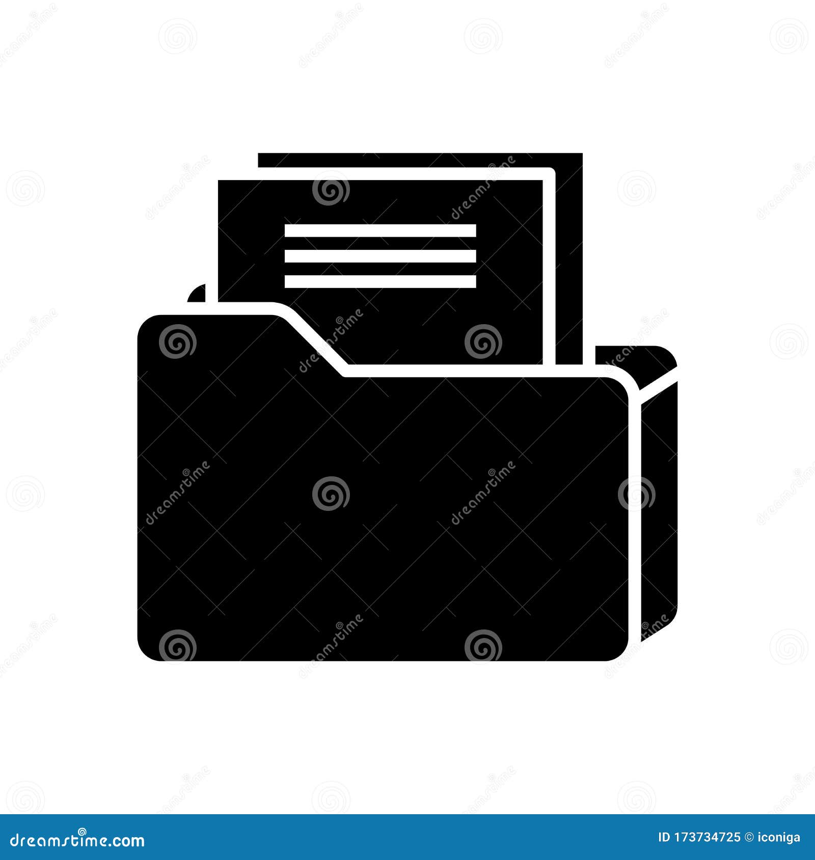 Big Folder Black Icon, Concept Illustration, Vector Flat Symbol, Glyph ...