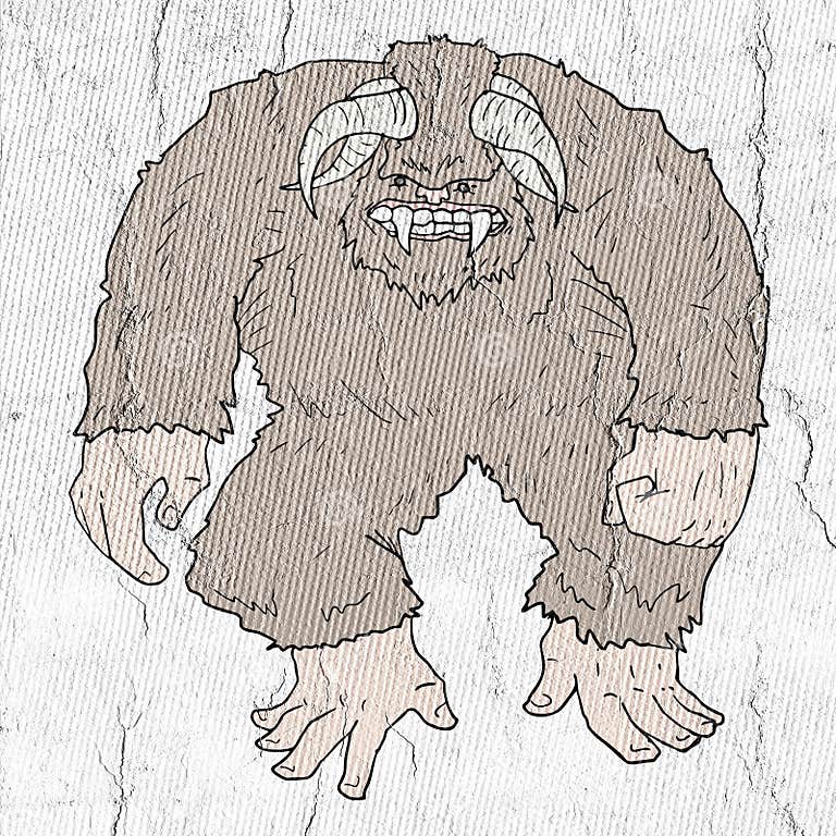 Big foot monster draw stock illustration. Illustration of cartoon ...