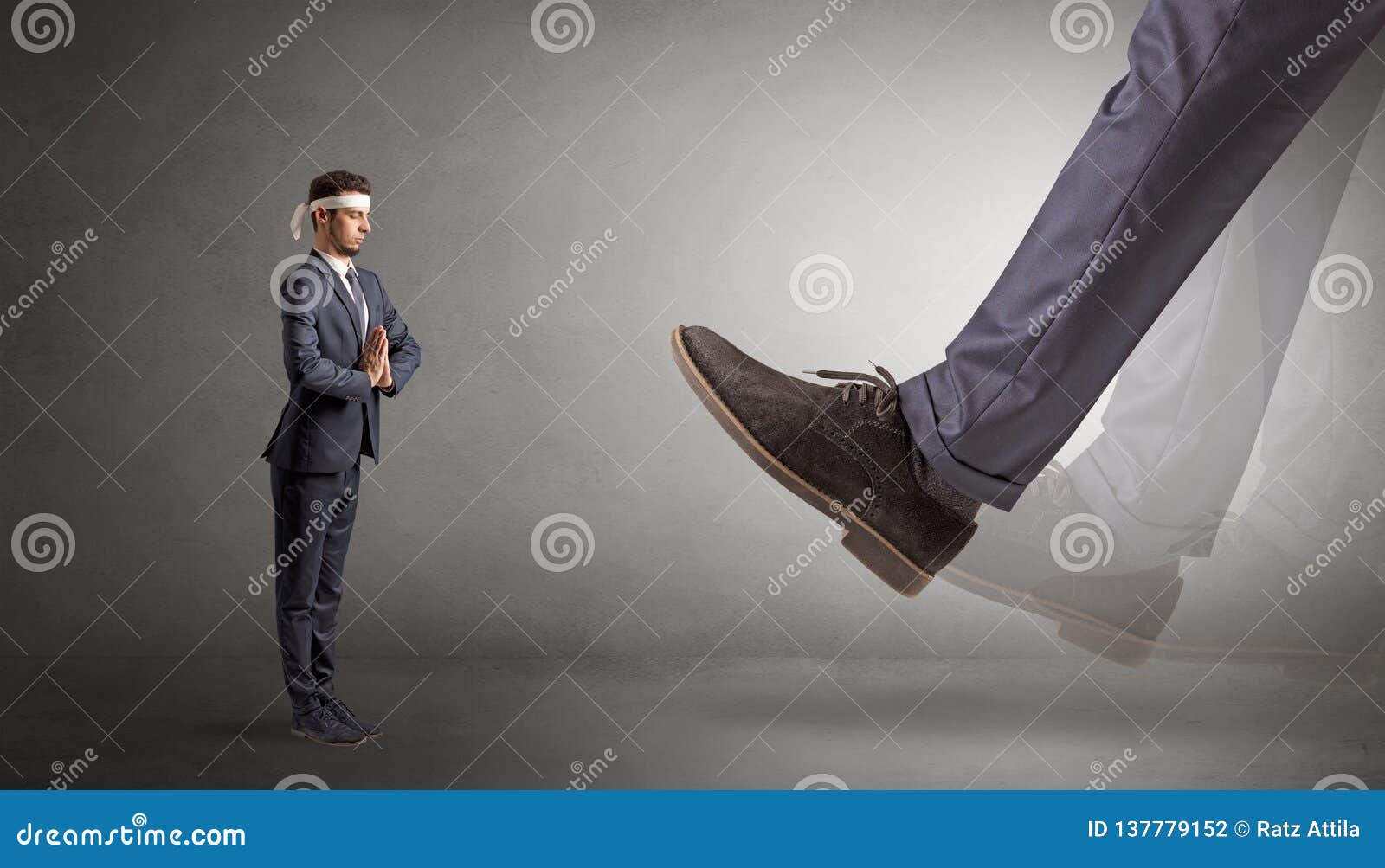 Big Foot Treading Small Karate Man Stock Photo - Image of cruel ...