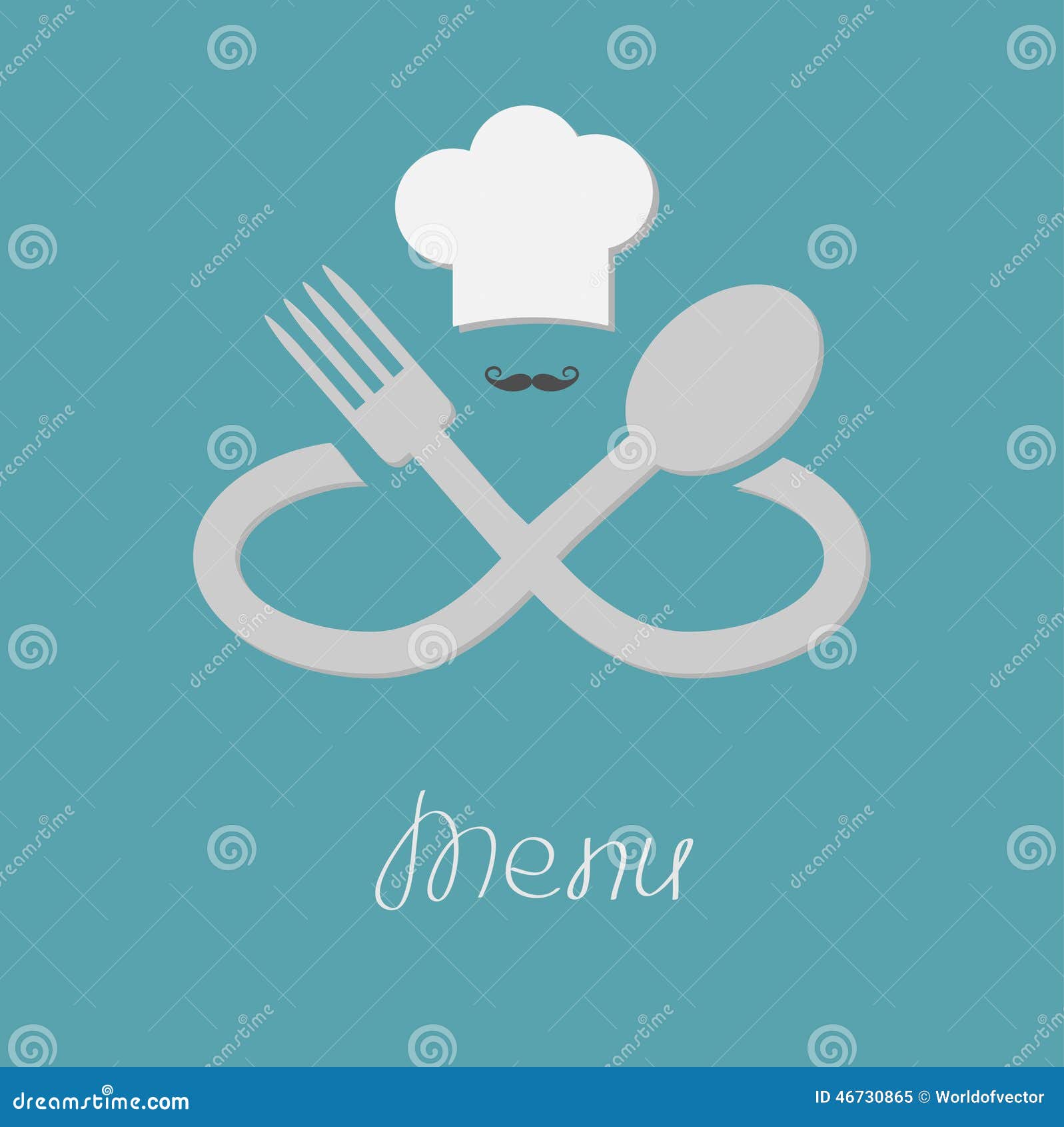 Big Fork, Spoon Infinity Sign, Chef Hat and Stock Vector - Illustration ...