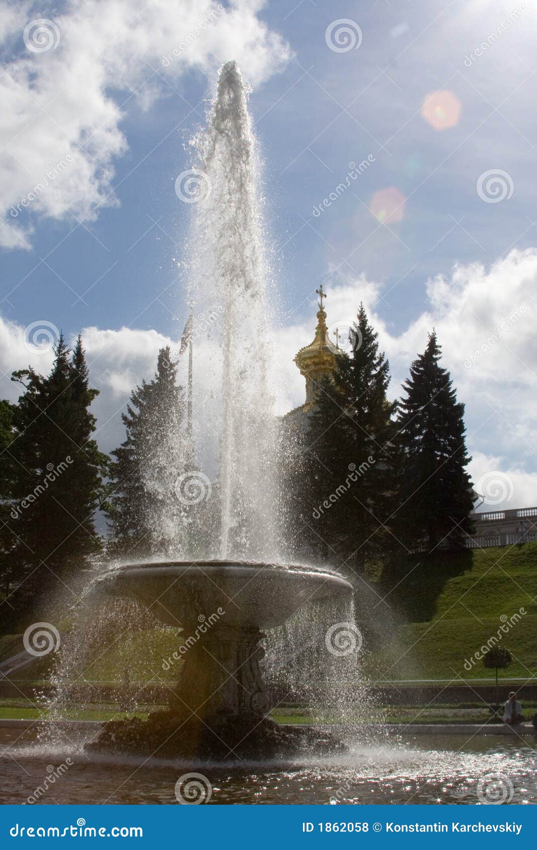 Big fountain stock photo. Image of front, outdoors, tree - 1862058