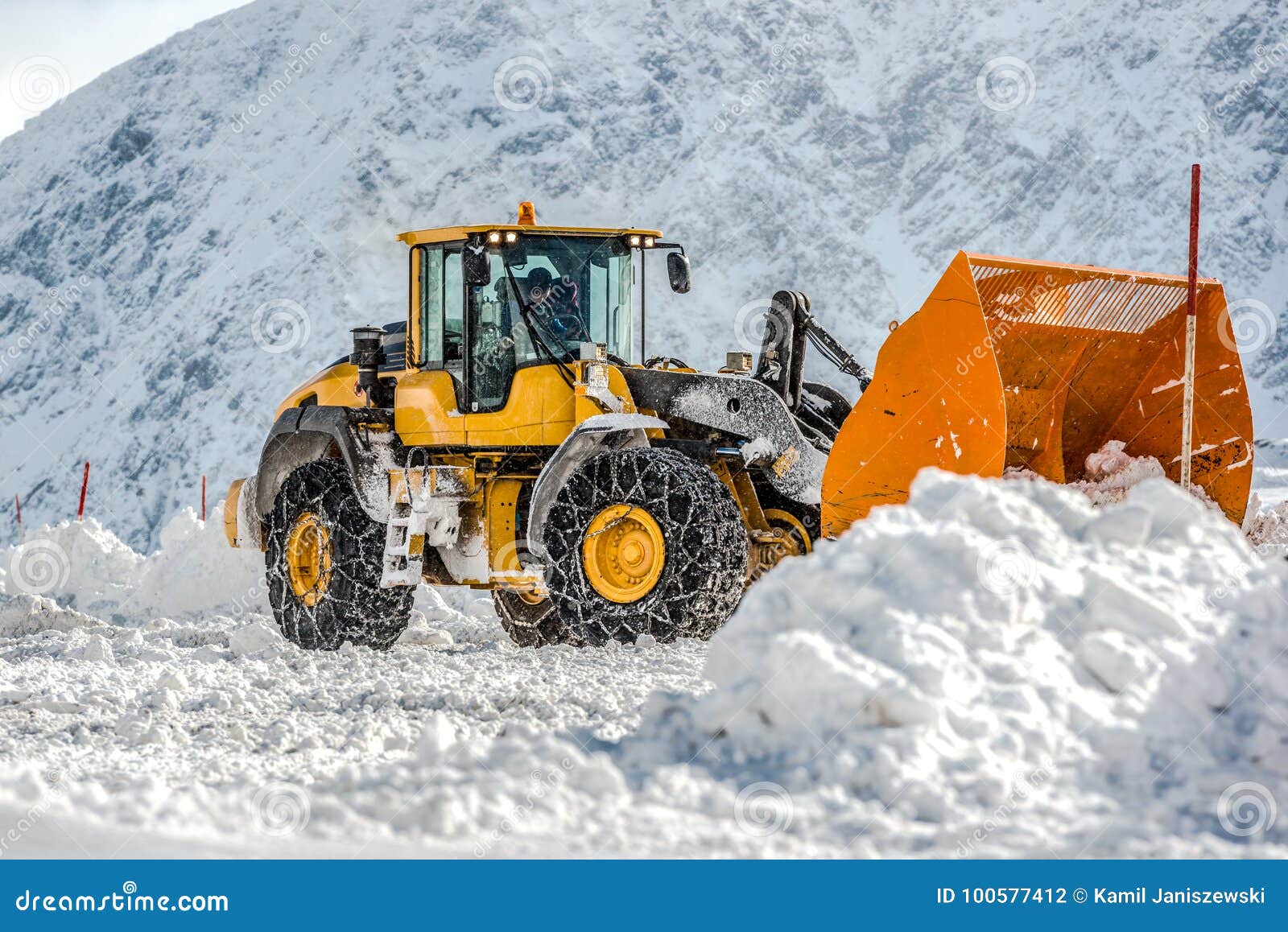 Big Front Loader in Solden, Austria Stock Photo - Image of industry ...