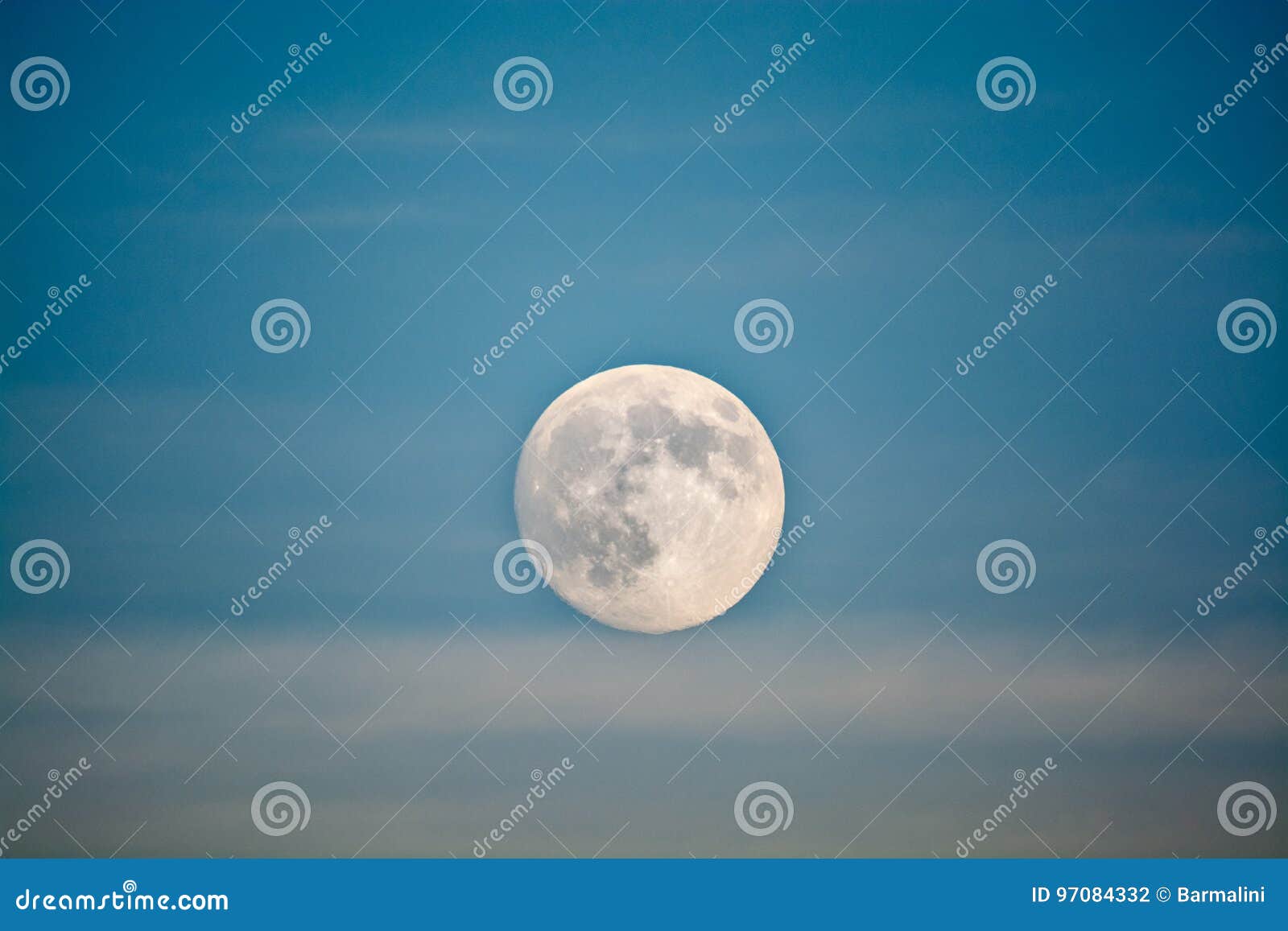 Big Full Moon in the Blue Sky Stock Photo - Image of moon, yellow: 97084332