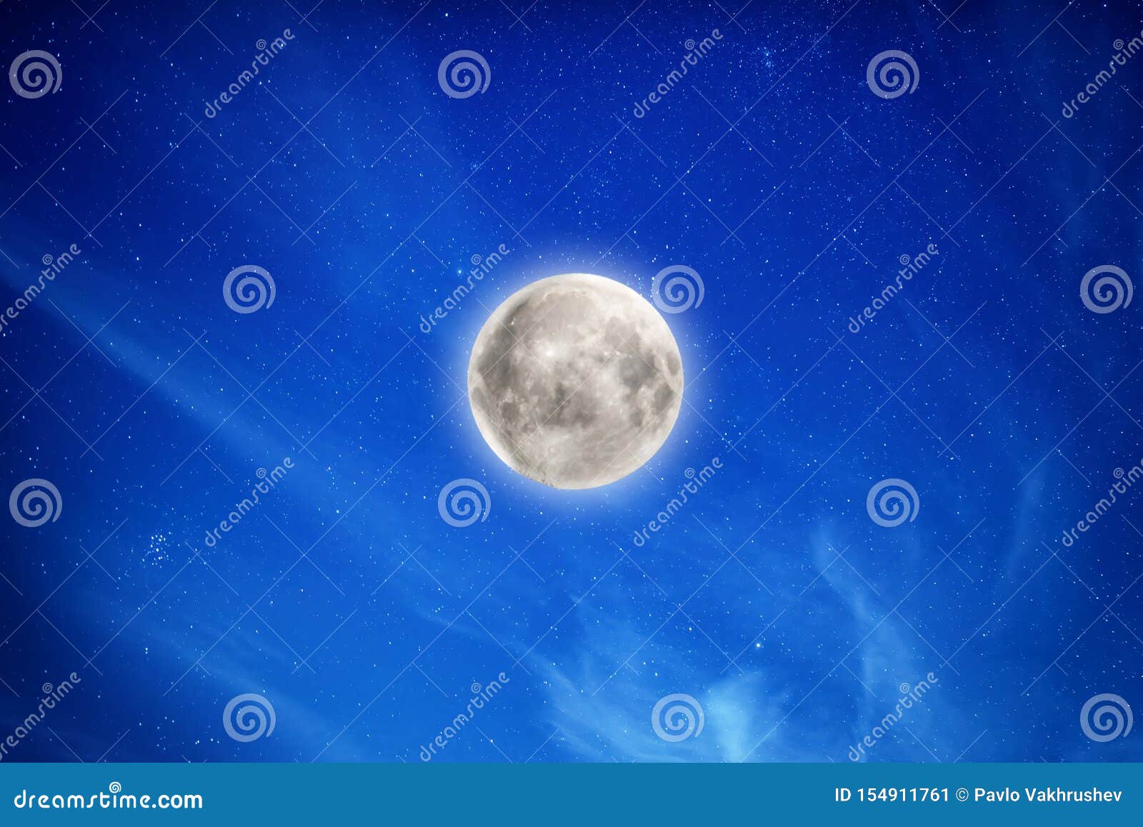 Big Full Moon on Night Sky with Stars Stock Image - Image of detail ...