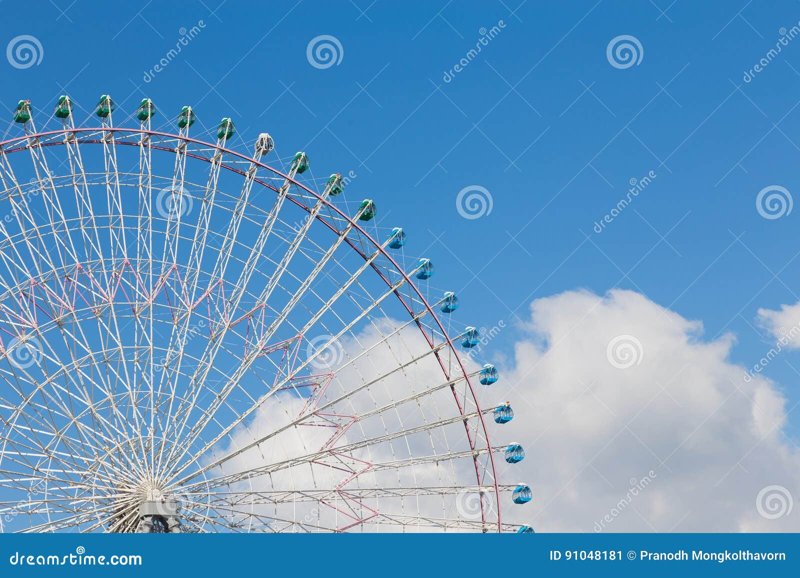 Big Funfair Ferris Wheel with Clear Blue Sky Stock Image - Image of ...