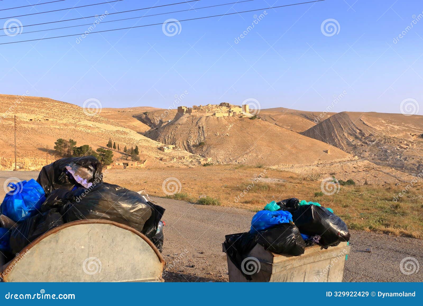 Big Garbage Container for Trash in Jordan in Front of Shobak Castle ...