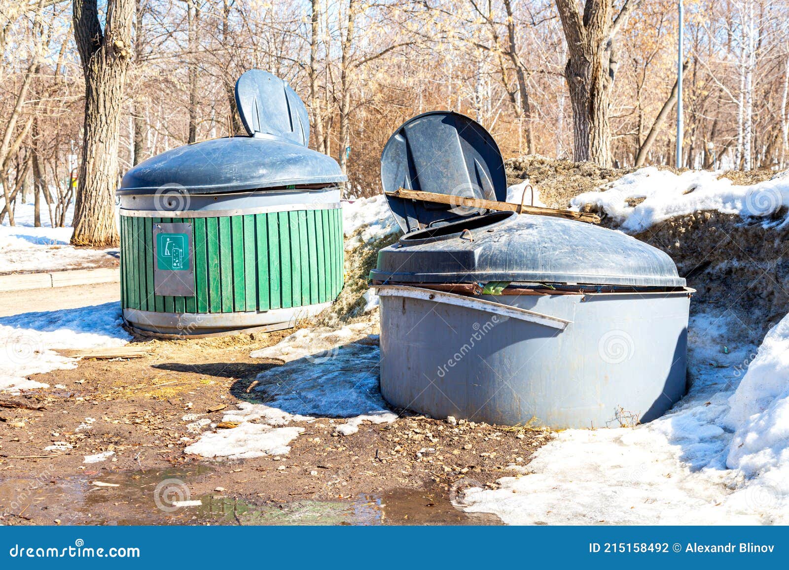 Big Garbage Plastic Containers for Waste Stock Photo - Image of public ...