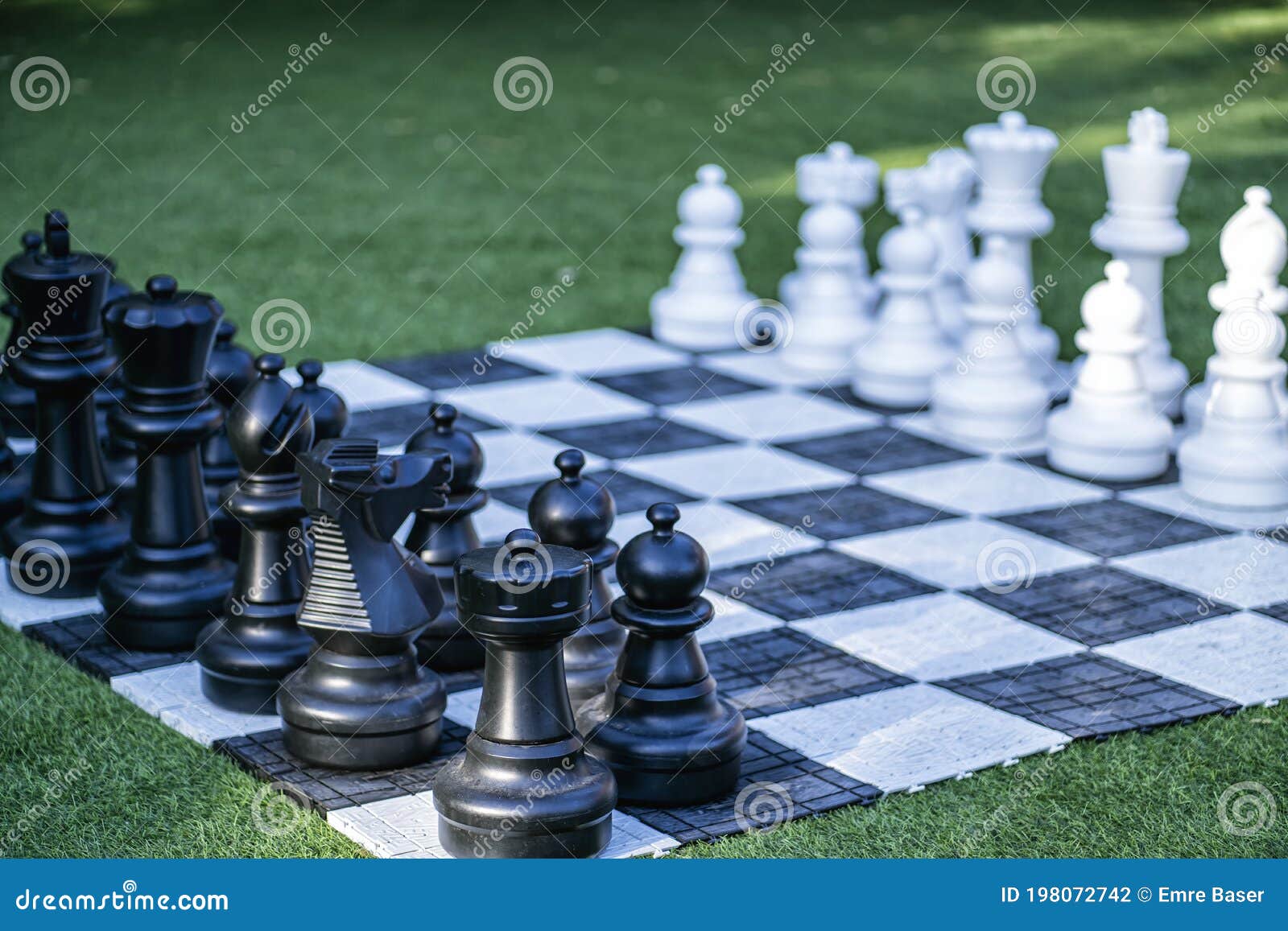 Big, Garden Chess Set on the Lawn Stock Photo - Image of green, match ...