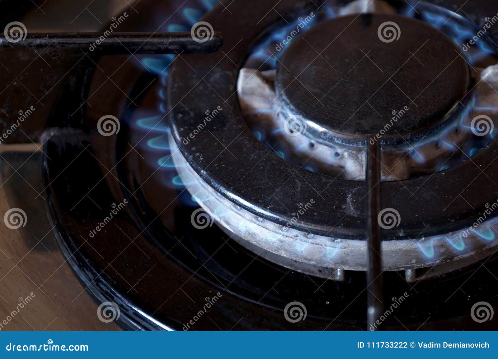 Big gas ring on the stove stock photo. Image of production - 111733222