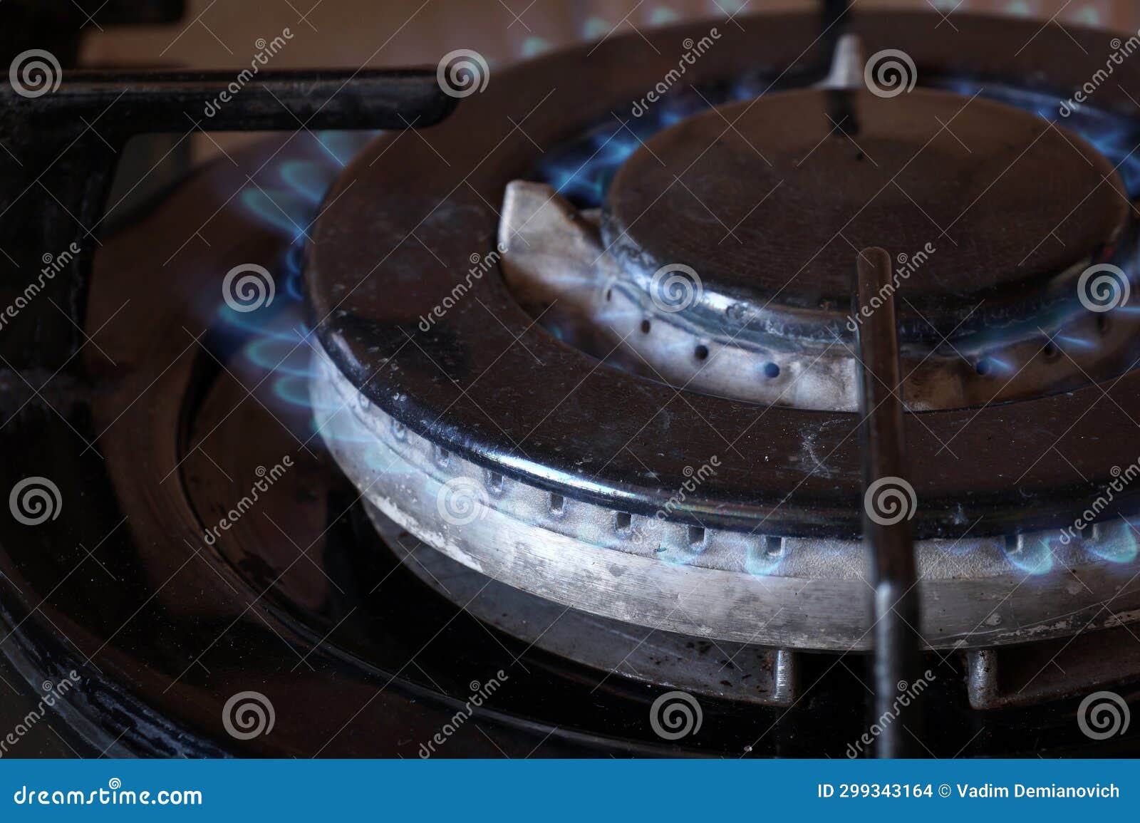 Big gas ring on the stove stock photo. Image of natural - 299343164