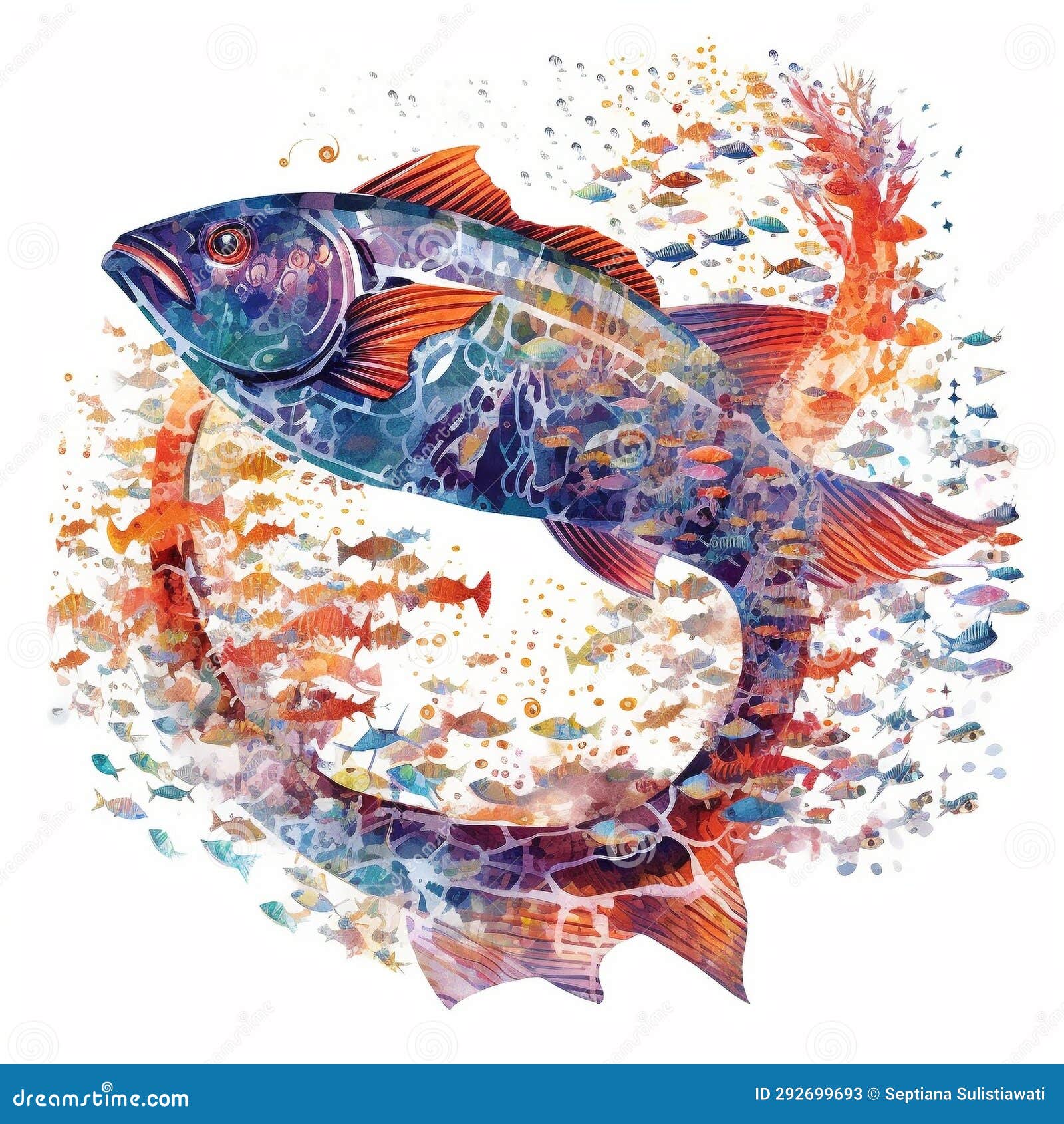 Big Genomic Data of Marine Fish, Key of Fish Biodiversity. Generated AI ...