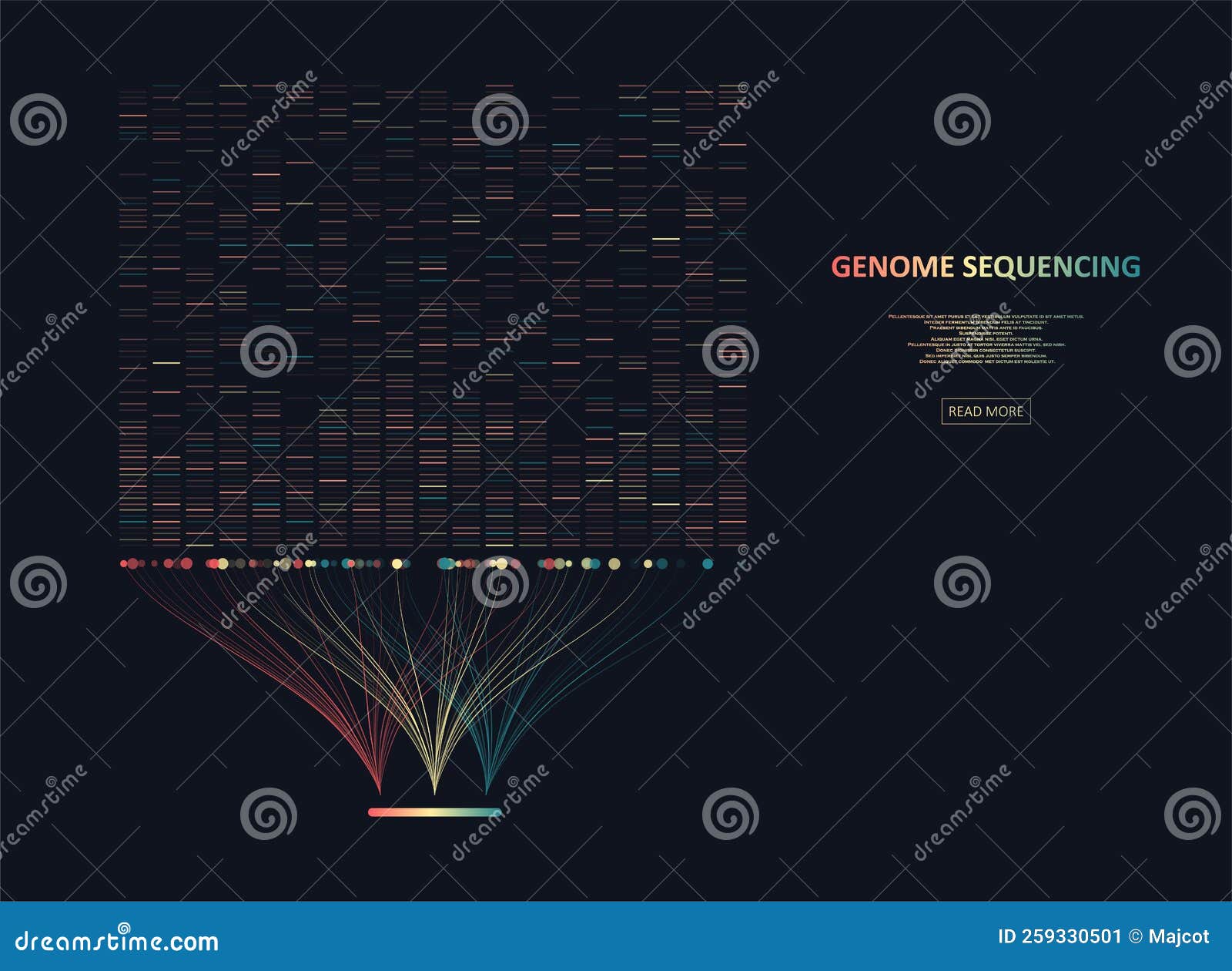 Big Genomic Data Visualization Stock Illustration - Illustration of ...